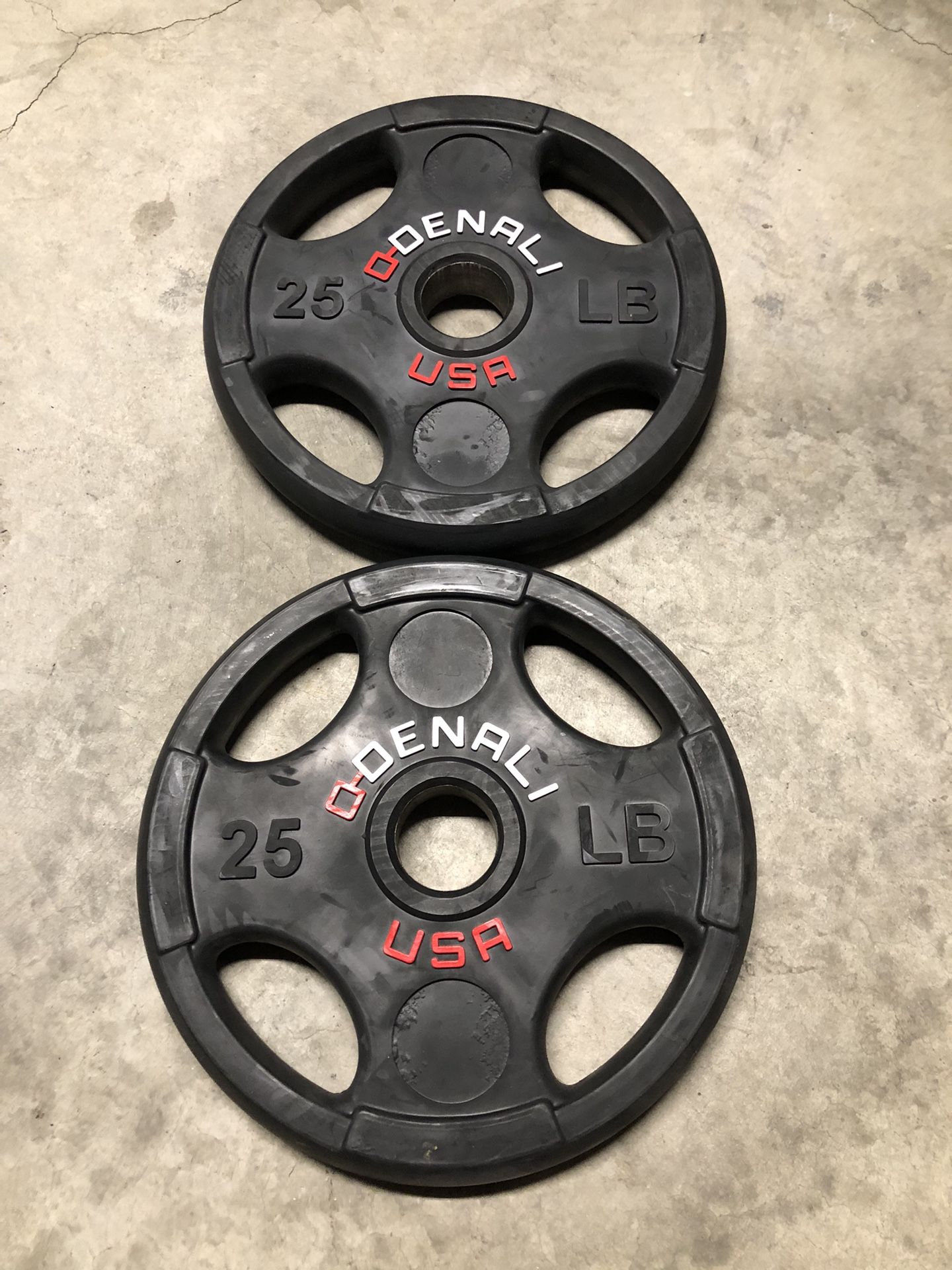 2 x 25 lbs Weights - Olympic 2” Weight Plates - 50 lbs total for Sale ...