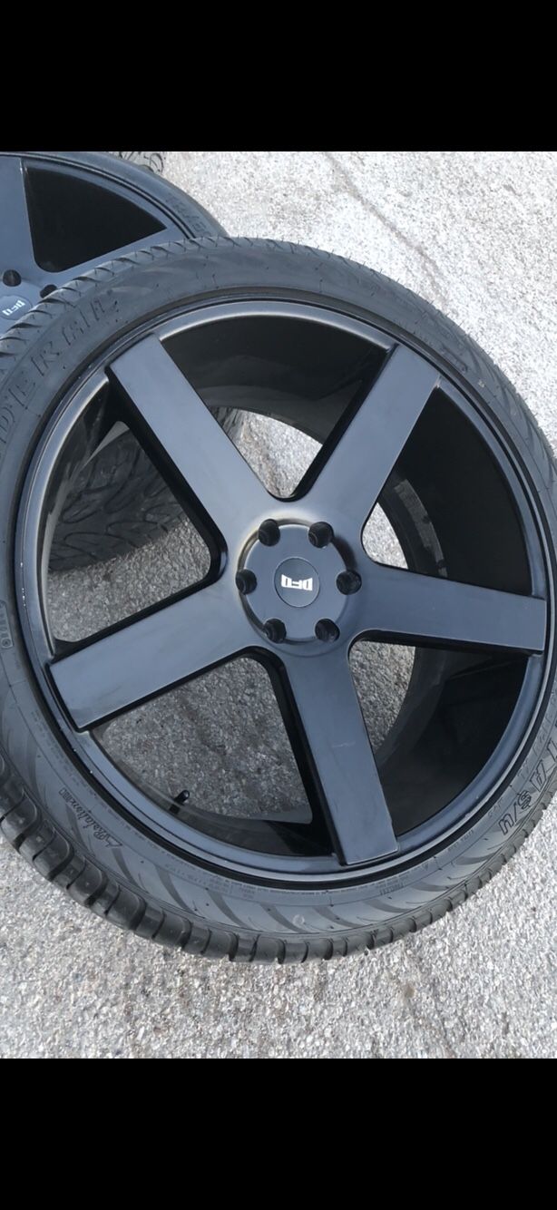 Black 24” DFD Baller RIMS & TIRES ! 6x135 bolt pattern Wheels Rines y ...