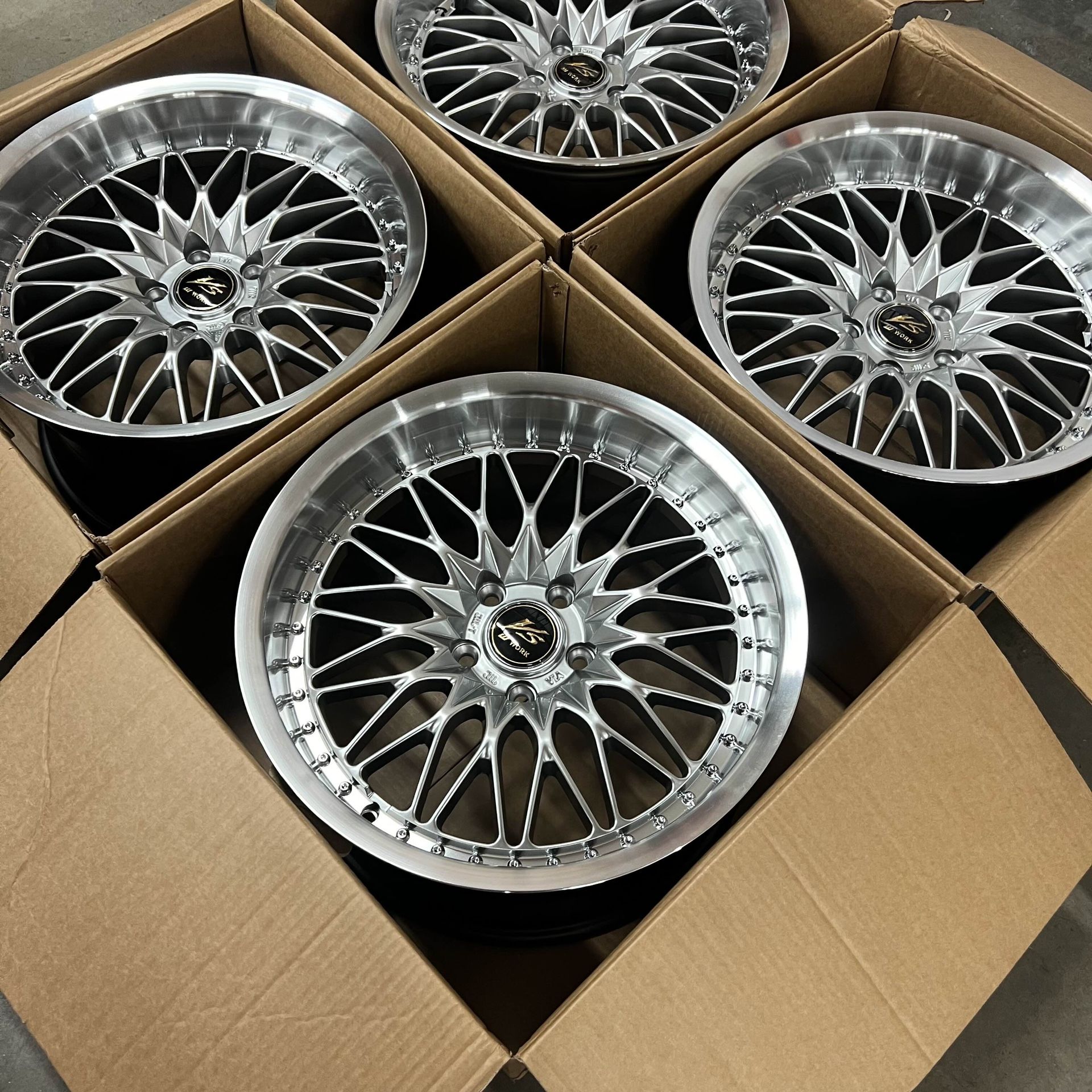 New 18 Inch WORK VSXV Style Forged Rims Wheels 18x9.5 +22 (5x114.3 ...