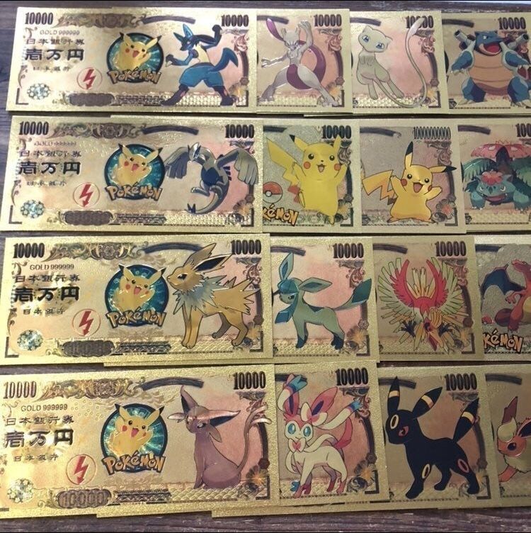 24k Gold Plated Pokémon Banknote Set for Sale in Orlando, FL - OfferUp