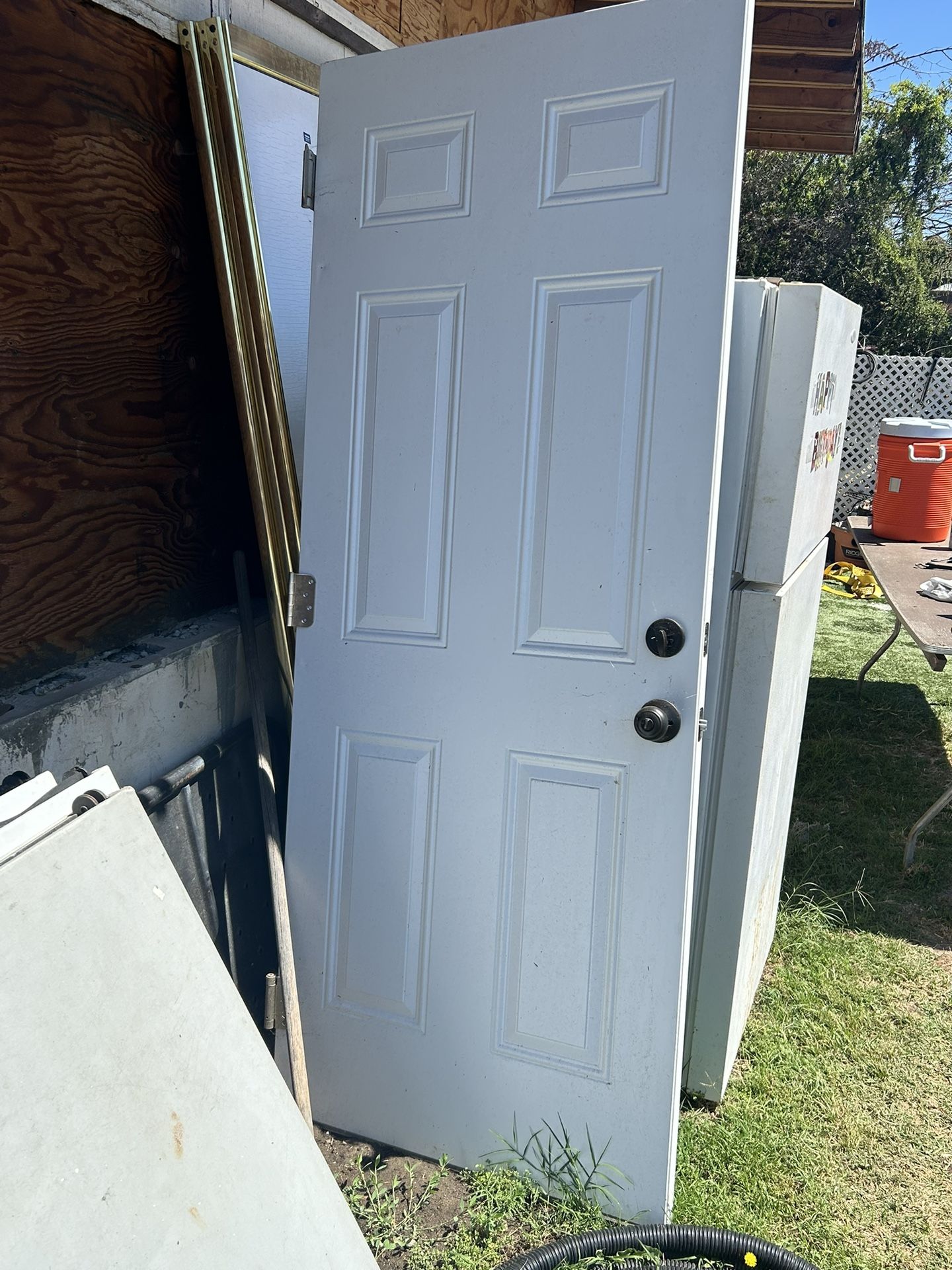 Masonite 32 in. x 80 in. Fire-Rated Left Hand Inswing 6 Panel Steel ...