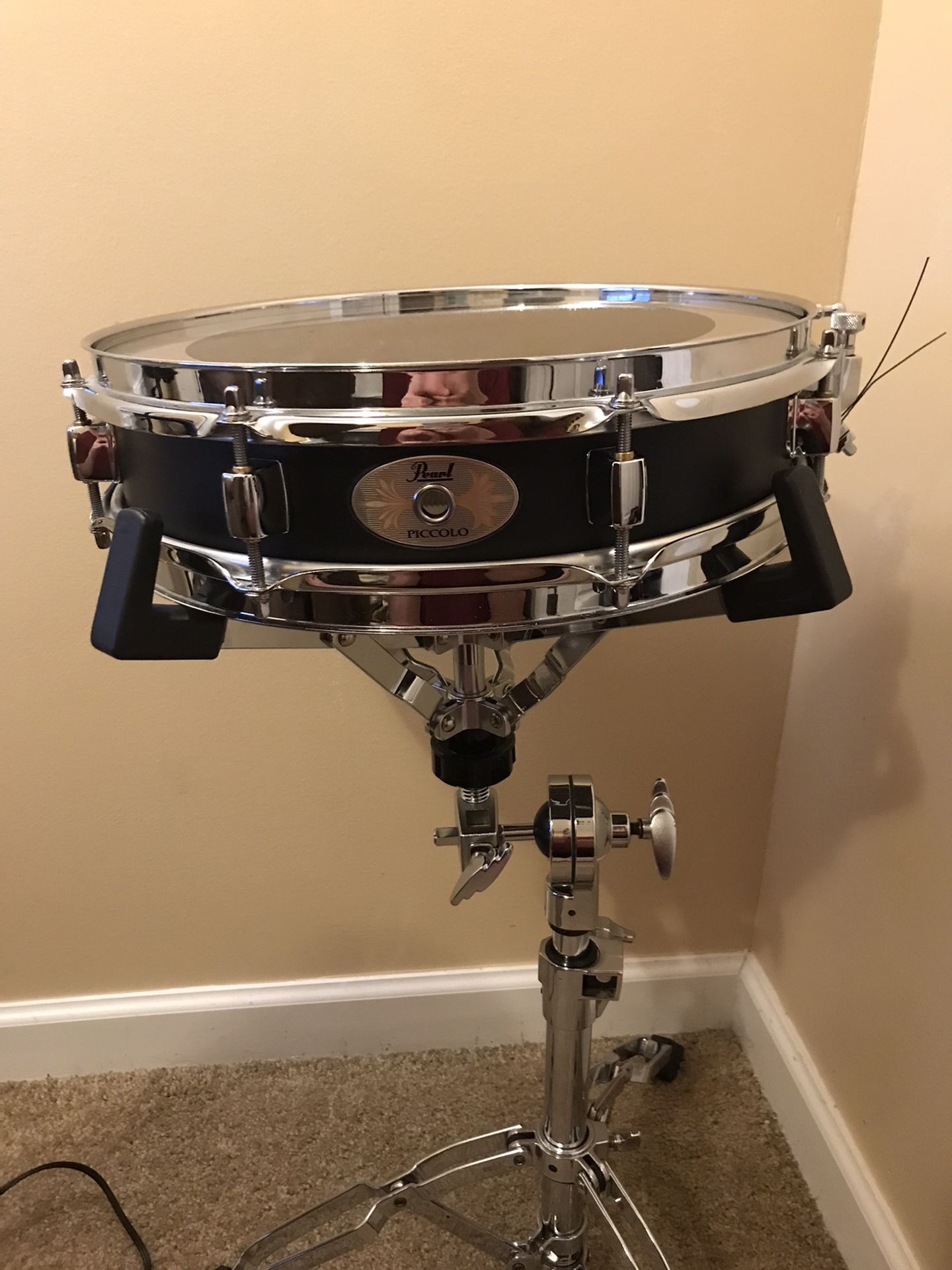 13x3 Pearl piccolo snare drum with FREE Heavy snare drum stand. for ...