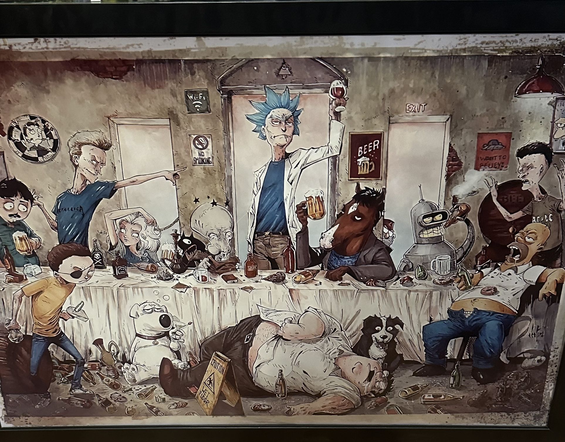 Rick And Morty Beavis And Butt Head Futurama Family Picture Frame for ...