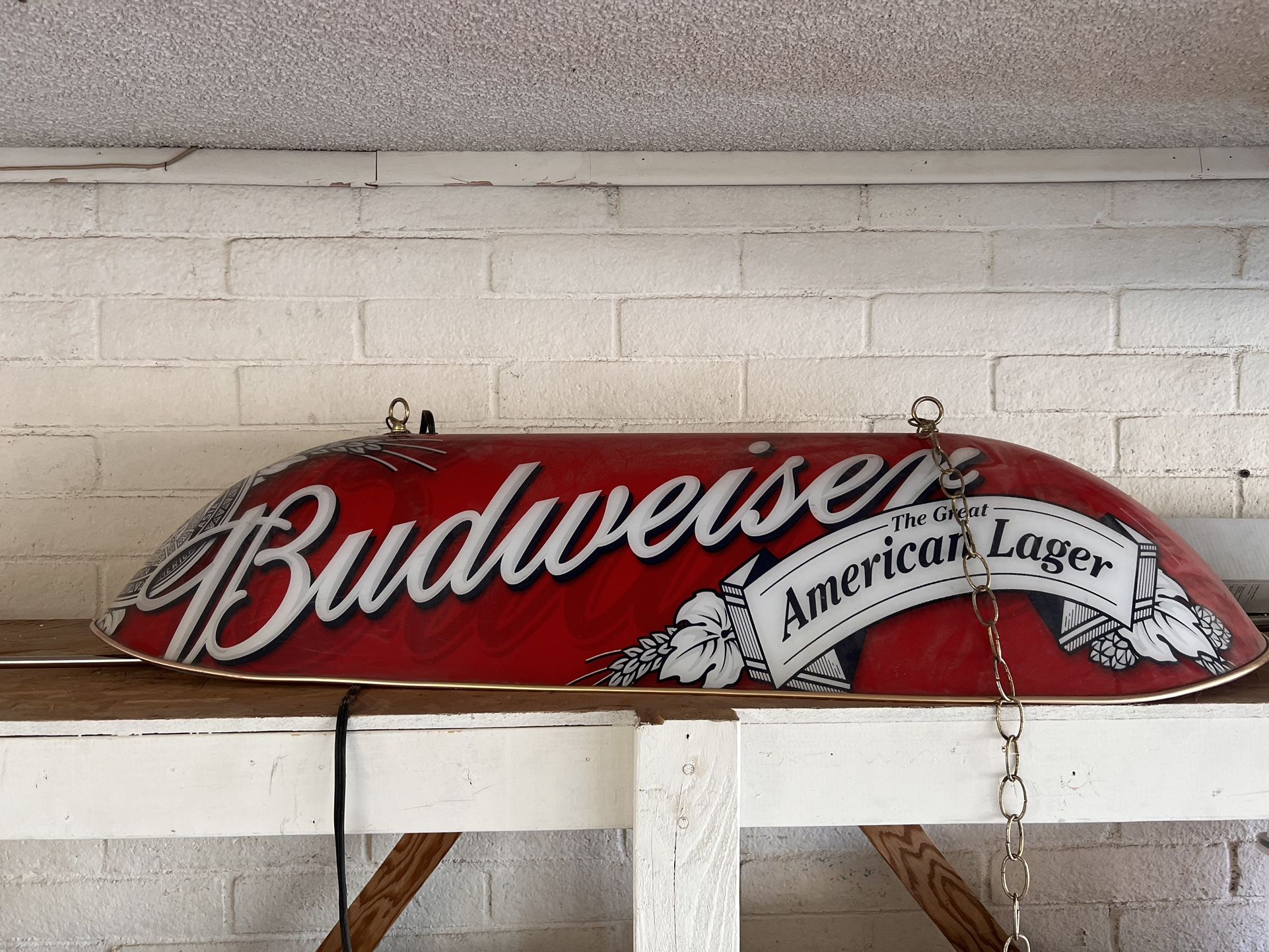 Vintage Budweiser Pool Table Light