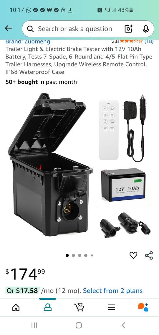 Trailer Light & Electric Brake Tester with 12v 10Ah Battery for Sale in ...