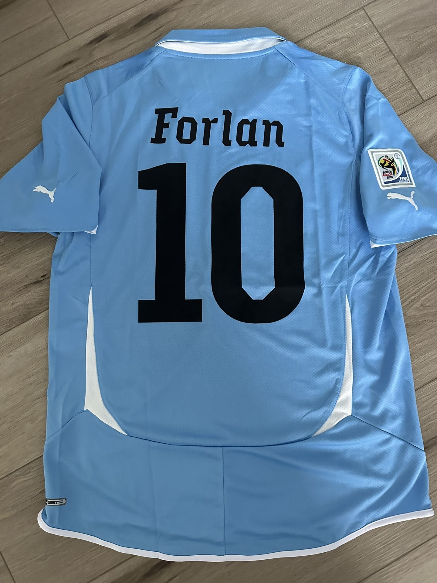 Uruguay Forlan 2010 Soccer Jersey Fifa world cup Blue #10 L Size true ...