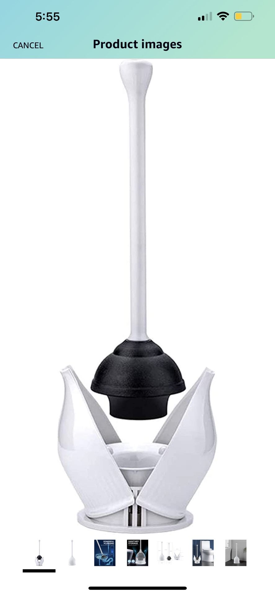 Toilet Plunger with Holder, Long Handle Plungers for Bathroom, Hide ...