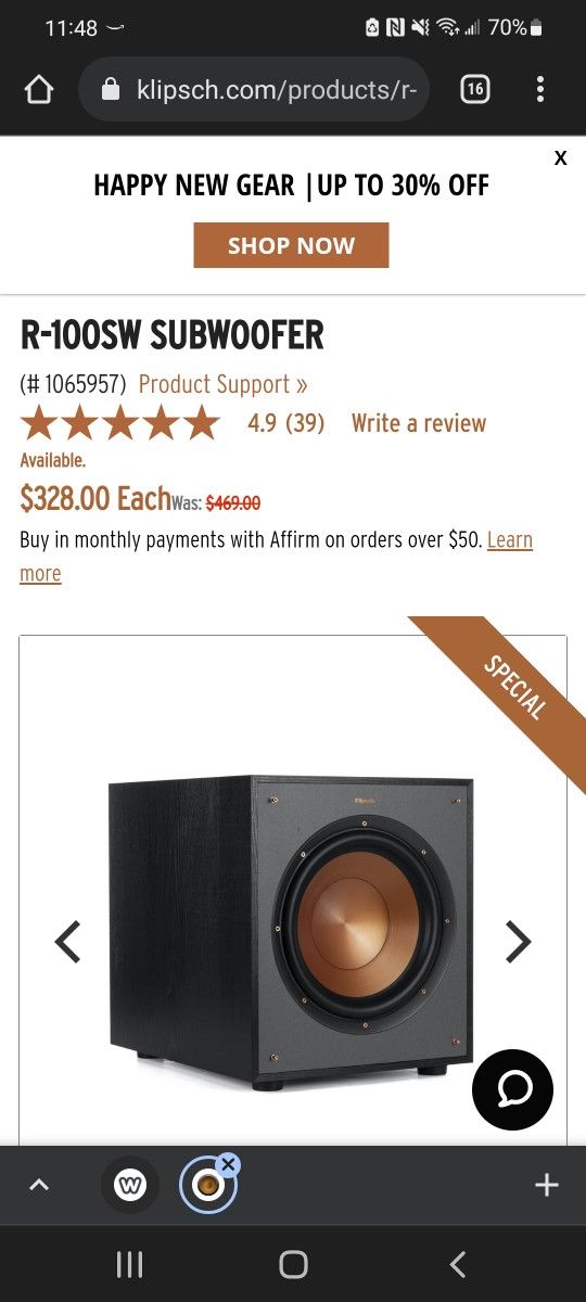 Klipsch Sub R100sw New In Box for Sale in Tacoma, WA - OfferUp