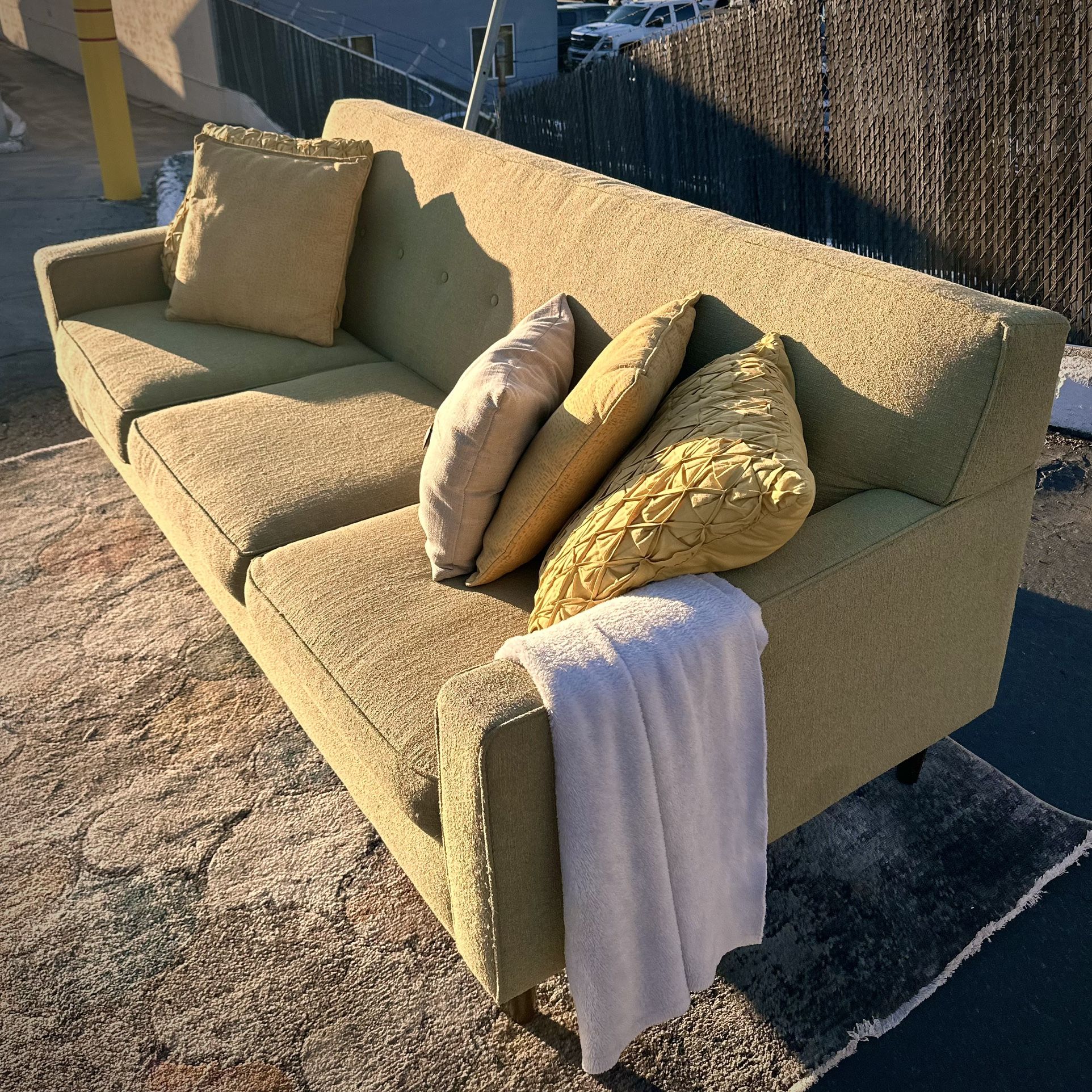 Green Mid Century Modern 80 Sofa from Better by Design Sofas Couches