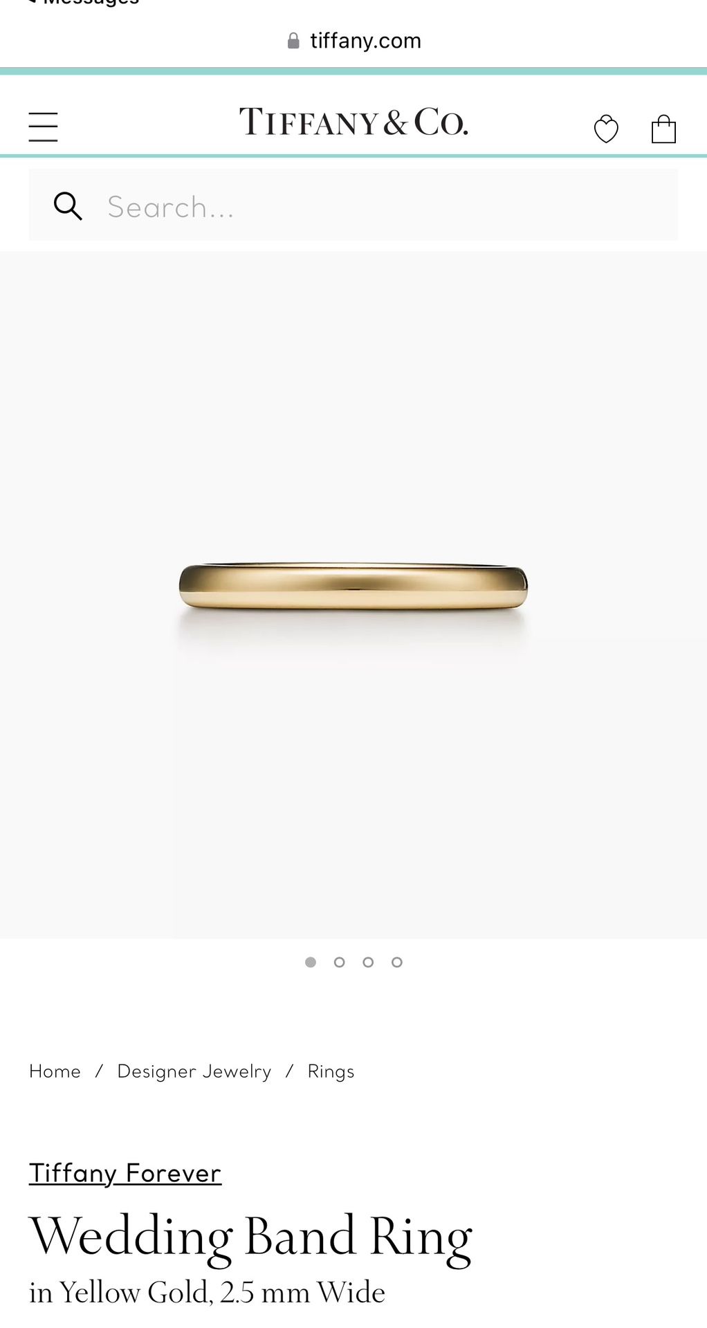 Tiffany Forever: Wedding Band Ring In 18K Yellow Gold