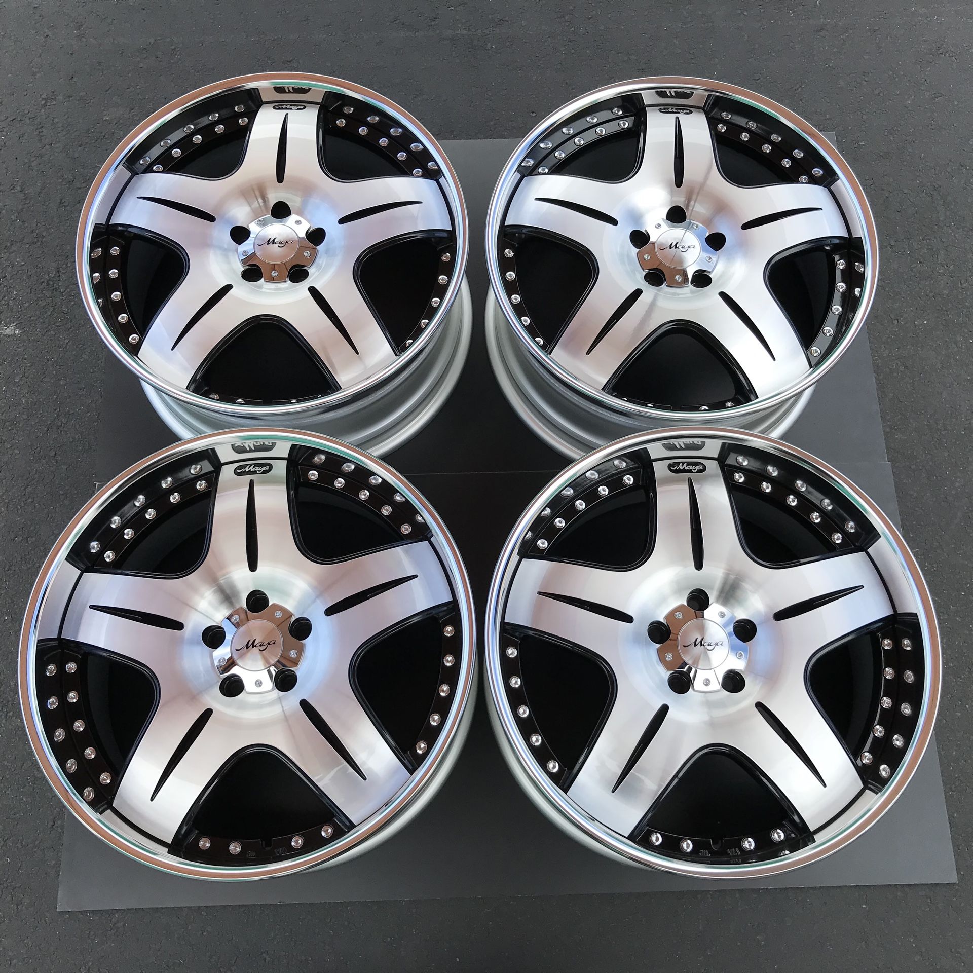 20” New Maya DLR wheels 20x9 20x11 Rims 5x112 Mercedes Benz R230 SL500 ...