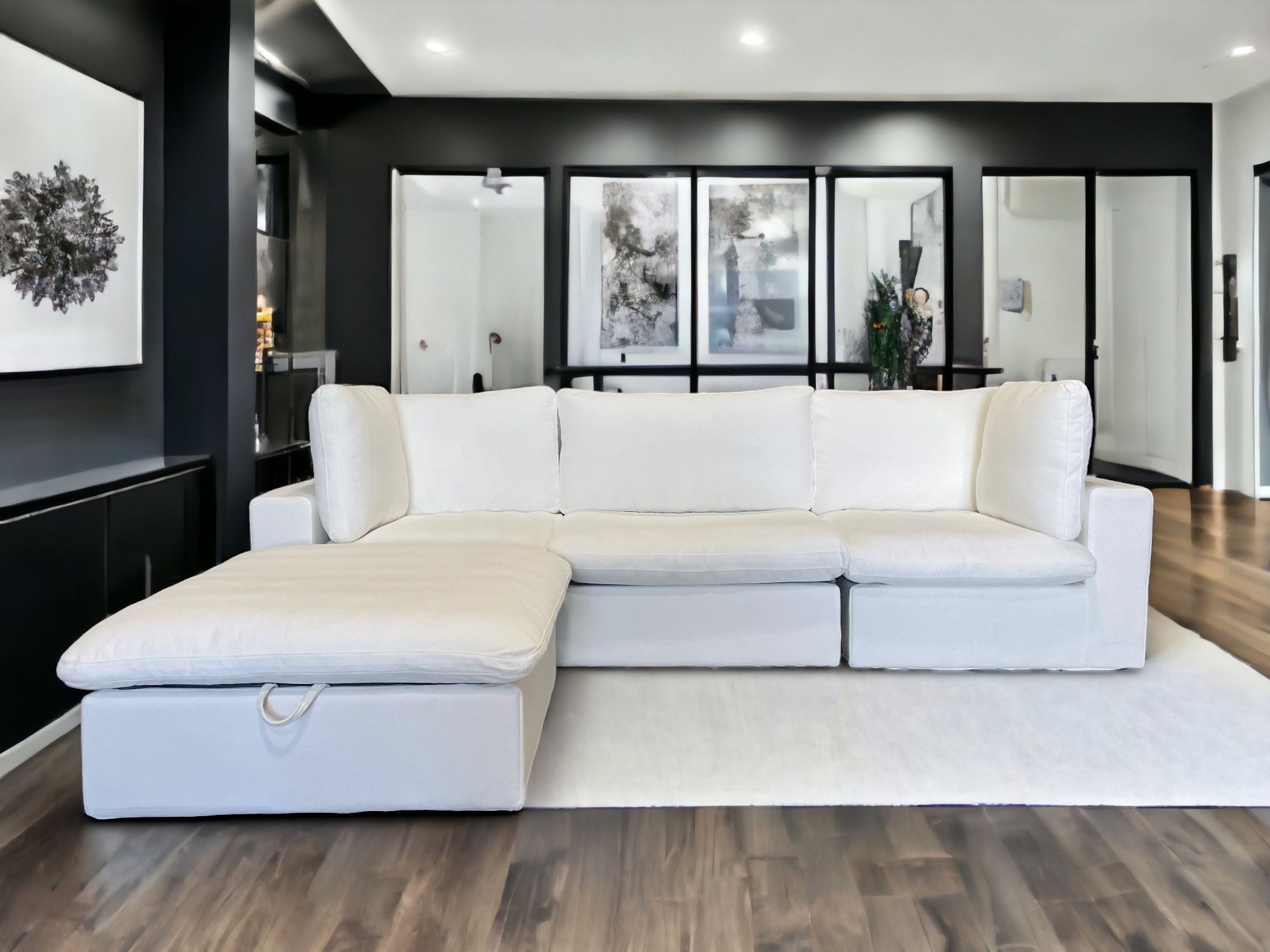 WAREHOUSE CLEARANCE | Modern Cloud 4pc Modular Sectional Sofa with ...