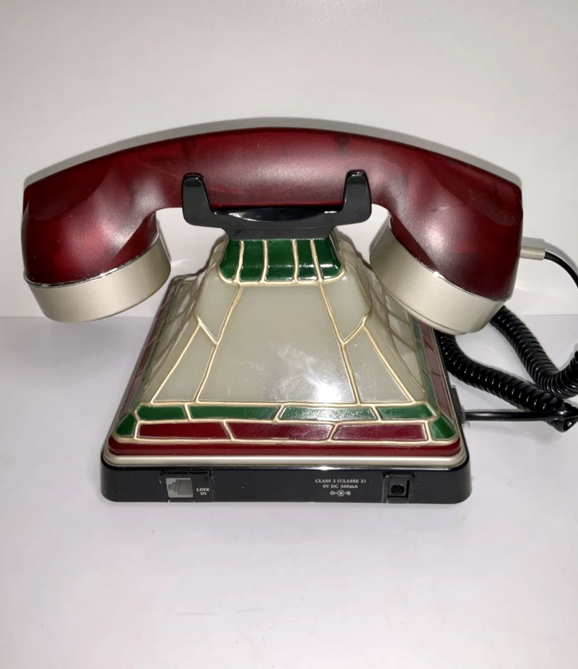 Vintage Coca-Cola Telephone Light Up Stained Glass Look 2001 Land Line ...