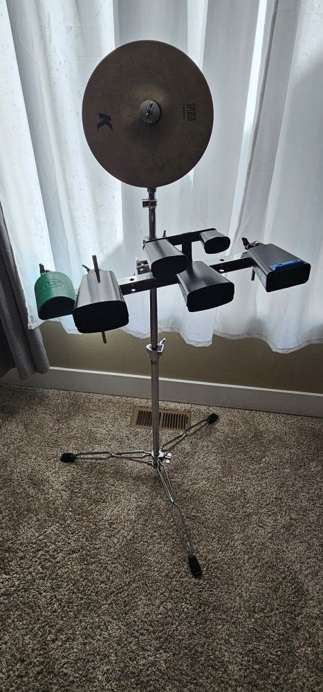 LP Percussion Rack w/ 6 Cowbells + Zildjian K Splash Cymbal – Complete ...