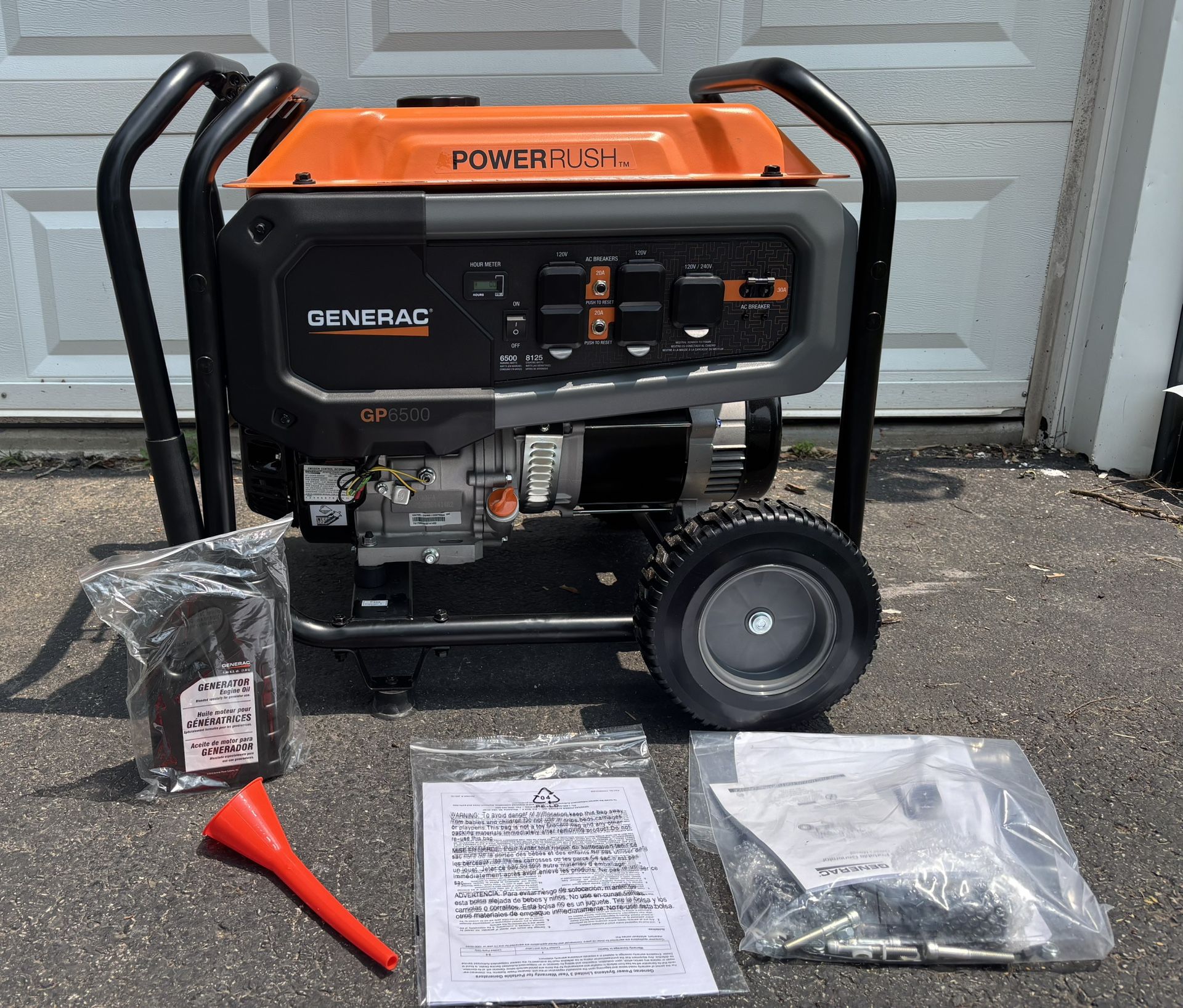 Generac GP6500 Power Rush Portable Gas Powered Generator - Brand New ...