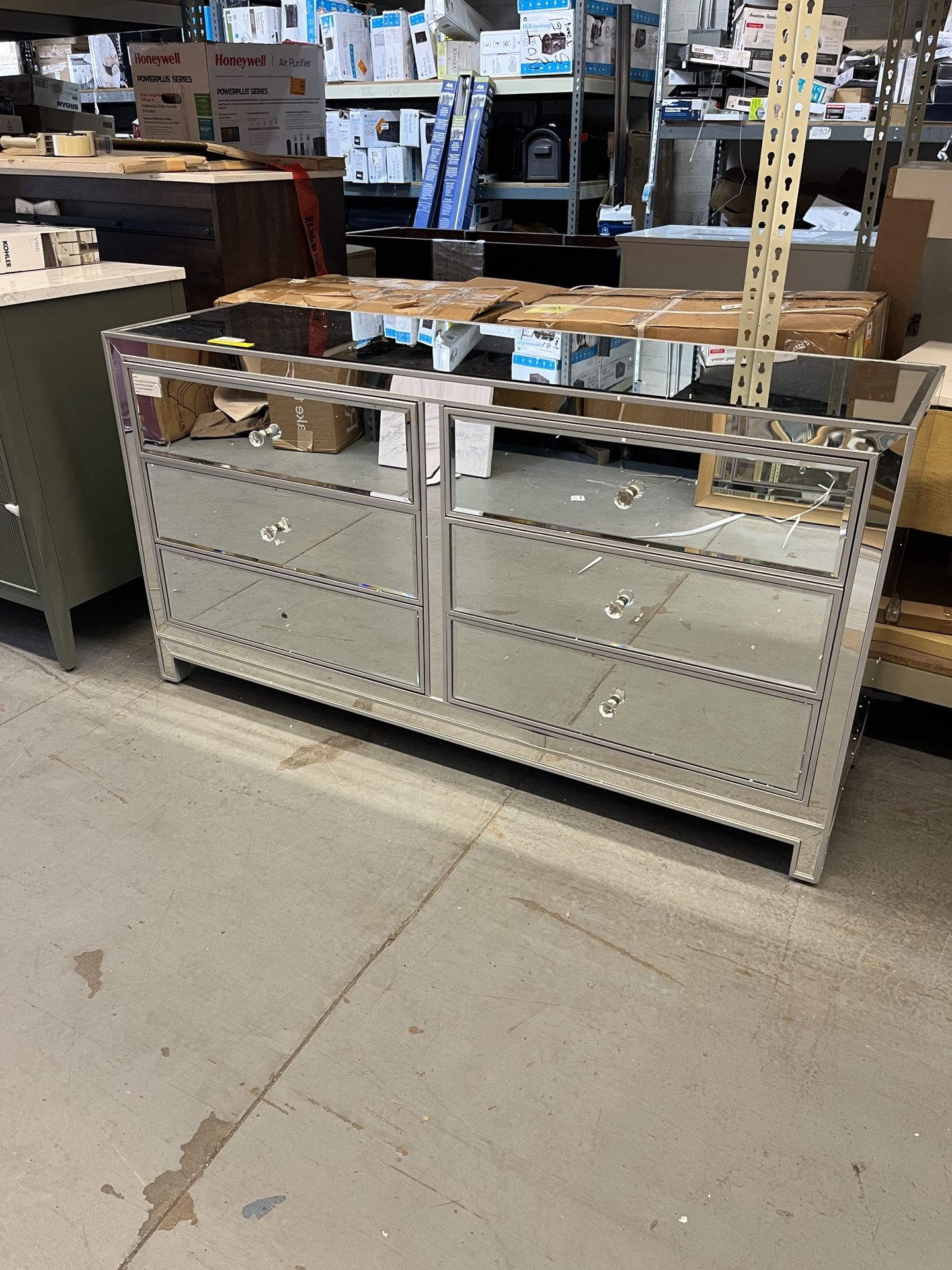 Antique Silver Fairgrove 6 Drawer 60'' W Double Dresser for Sale in ...