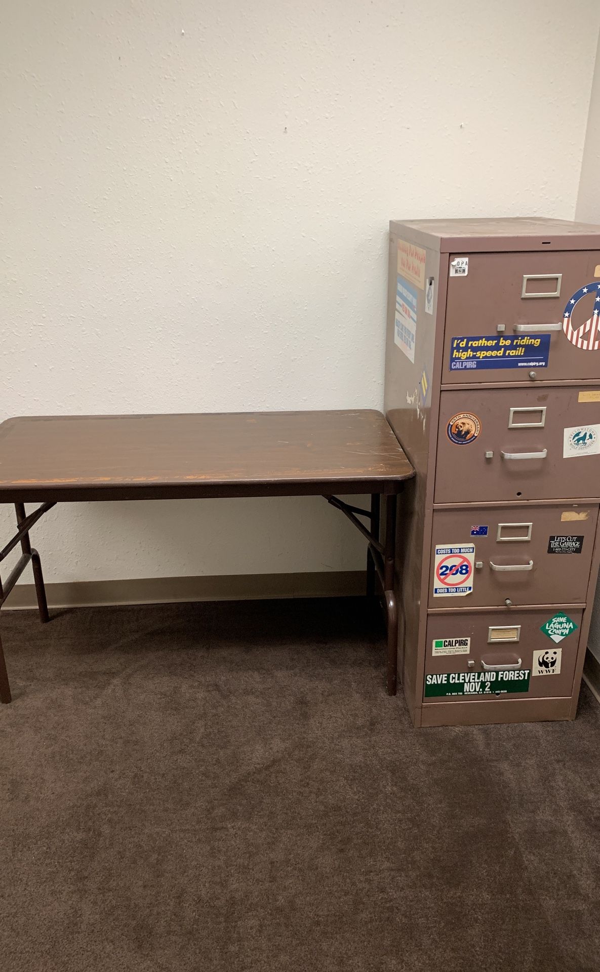 Filing cabinet, fold out tables, light, chair for Sale in San Diego, CA ...