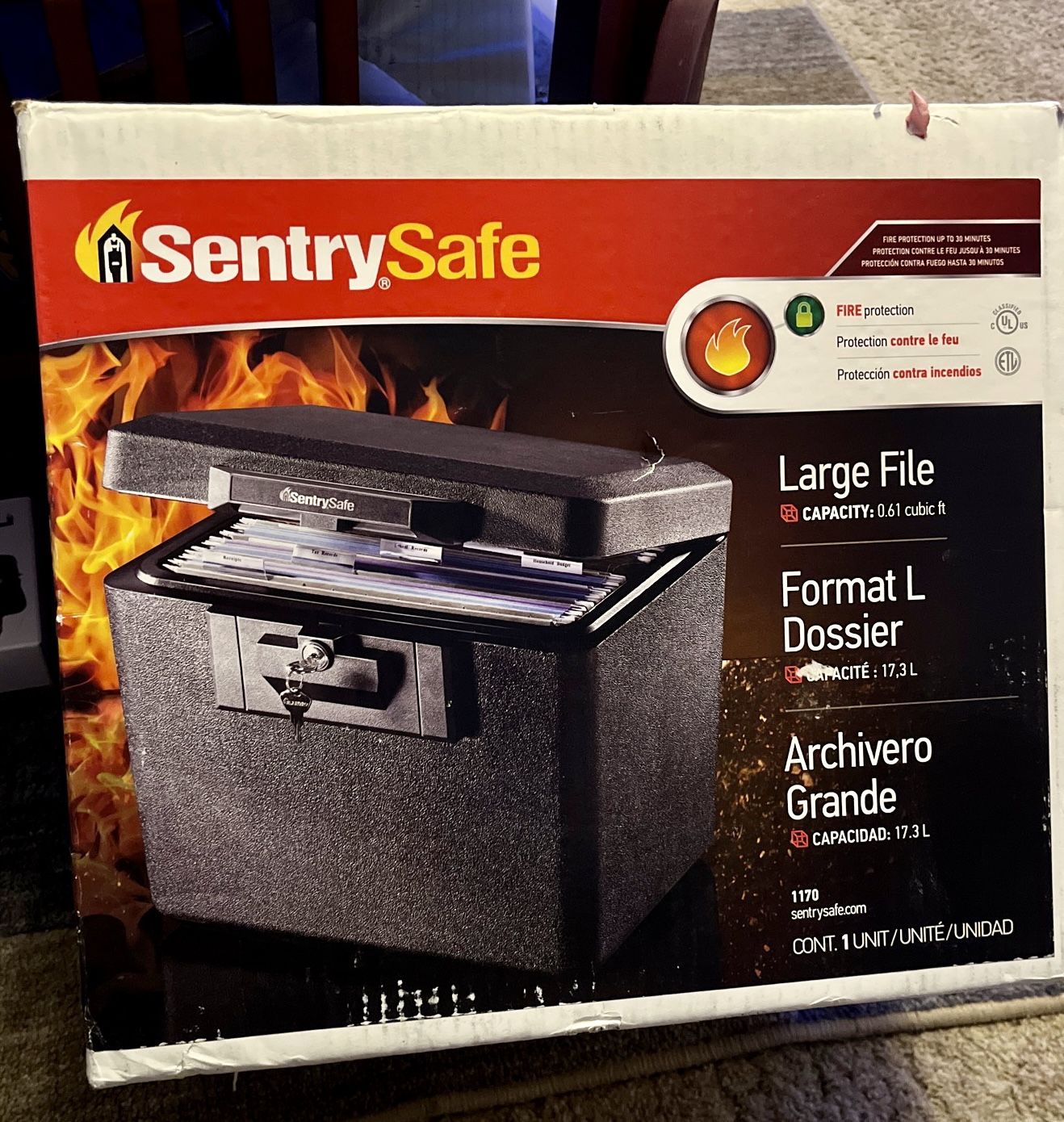 Sentry Fire Chest Fireproof Lock Box Hidden Money Cash Document Media ...