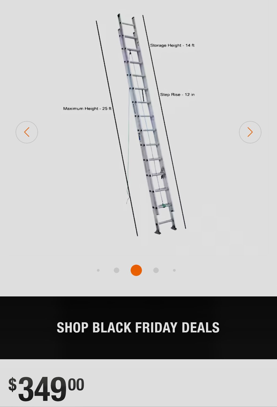 Werner 28 ft. Aluminum Extension Ladder (27 ft. Reach Height) with 225 ...