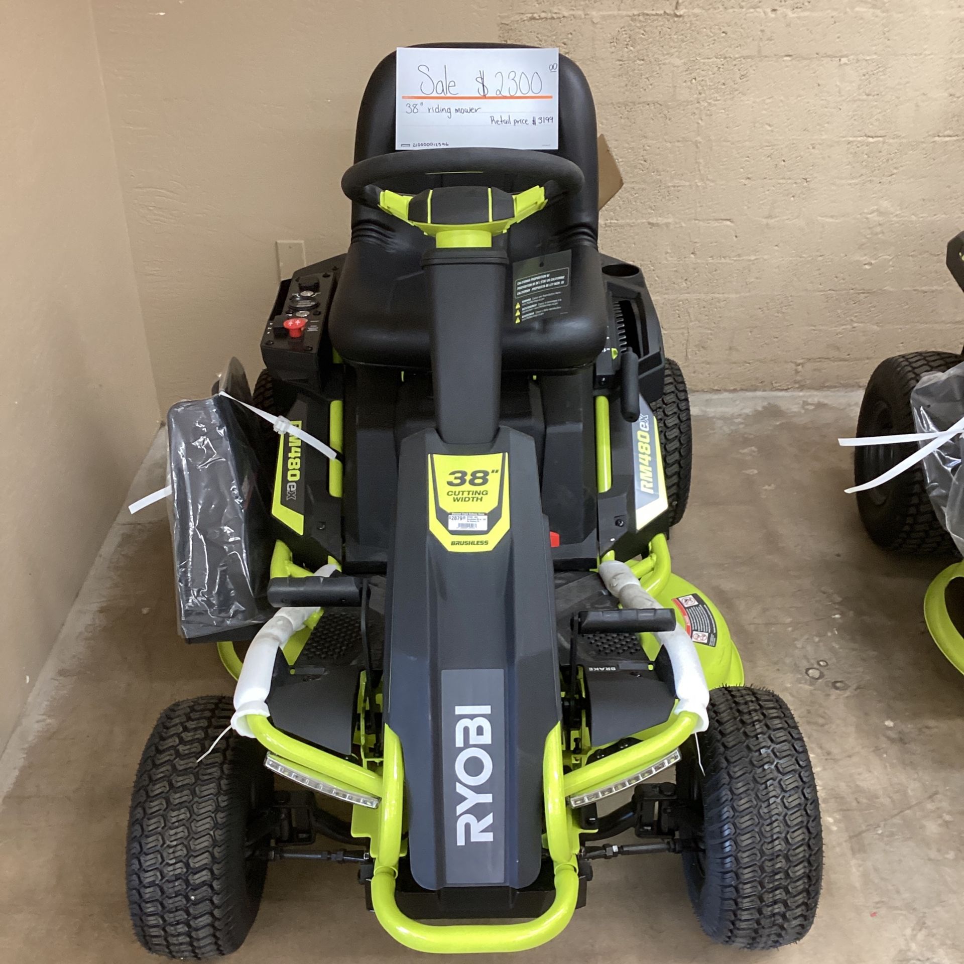 RYOBI 48V Brushless 38 in. 100 Ah Battery Electric Rear Engine Riding Lawn Mower for Sale in ...