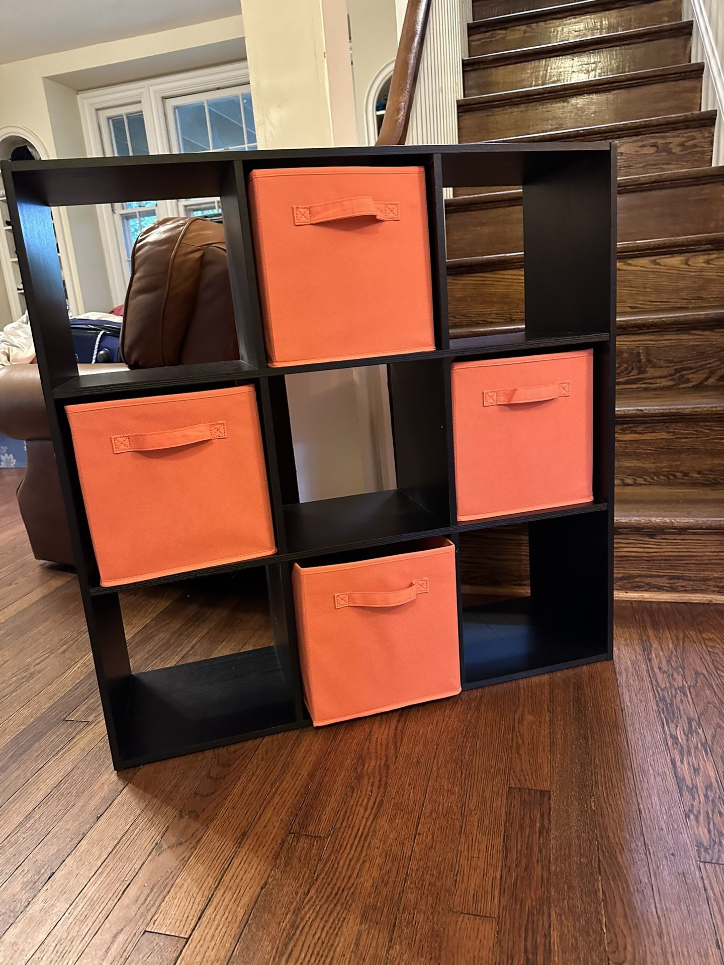 9 Cube Organizer 3x3 Shelf For Fabric Drawers Or Decor Bookshelf Dark ...