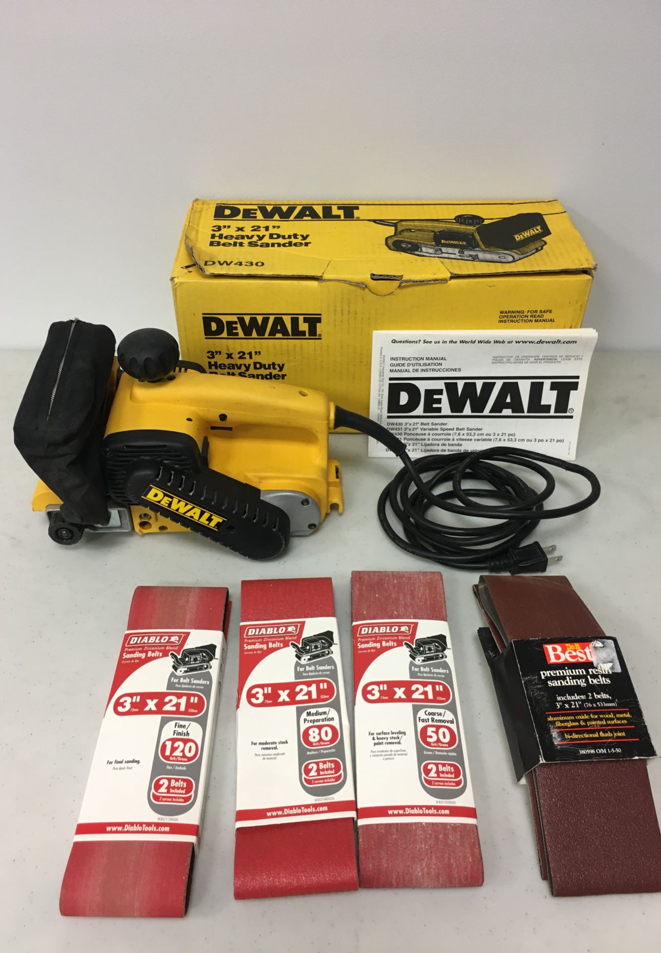 DeWalt DW430 Heavy Duty 3 x 21 Belt Sander For Sale In San Diego CA dewalt-dw430-heavy-duty-3-x-21-belt-sander-for-sale-in-san-diego-ca