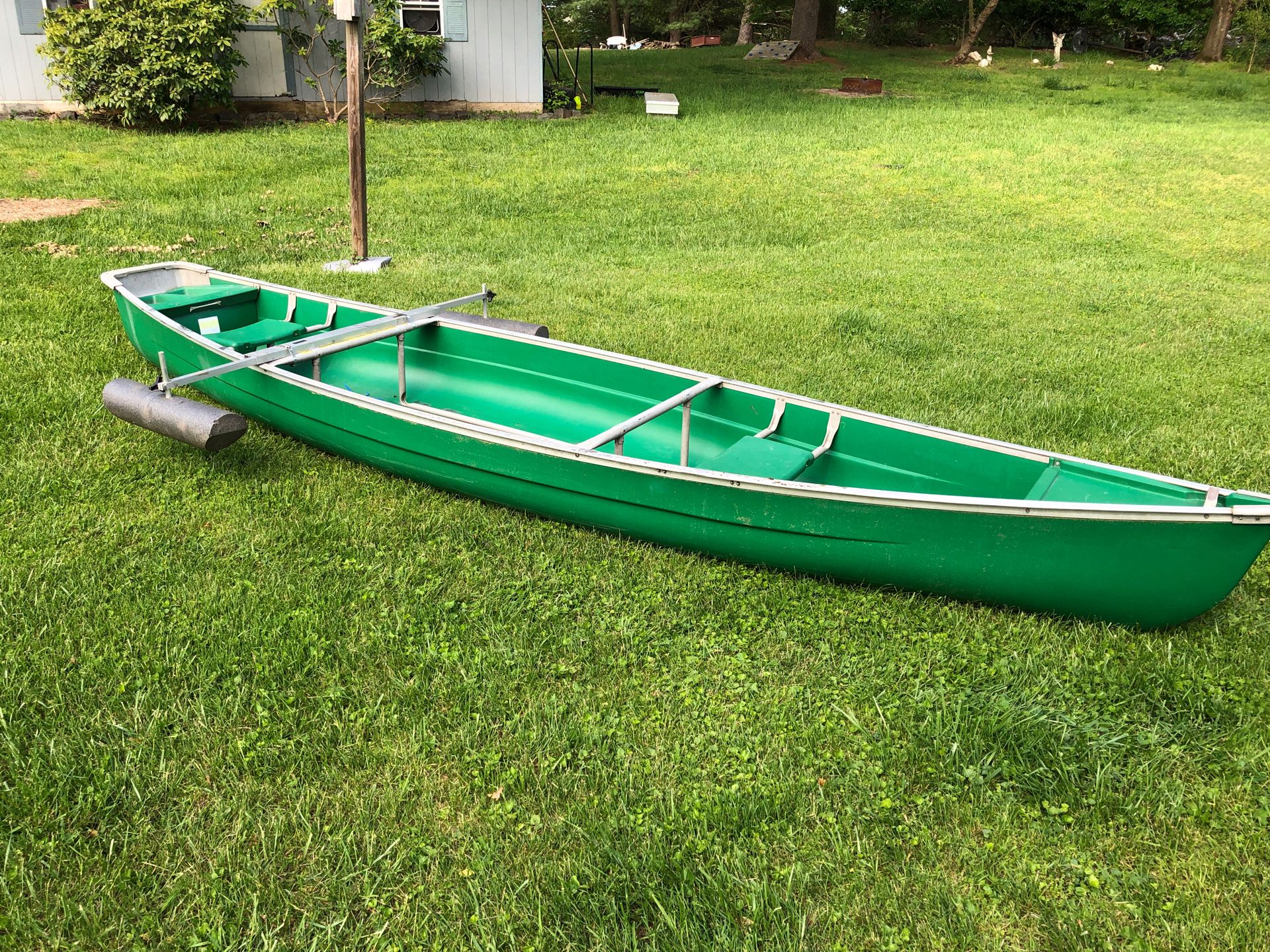 Coleman 16 ft Scanoe with outriggers for Sale in Gainesville, VA - OfferUp
