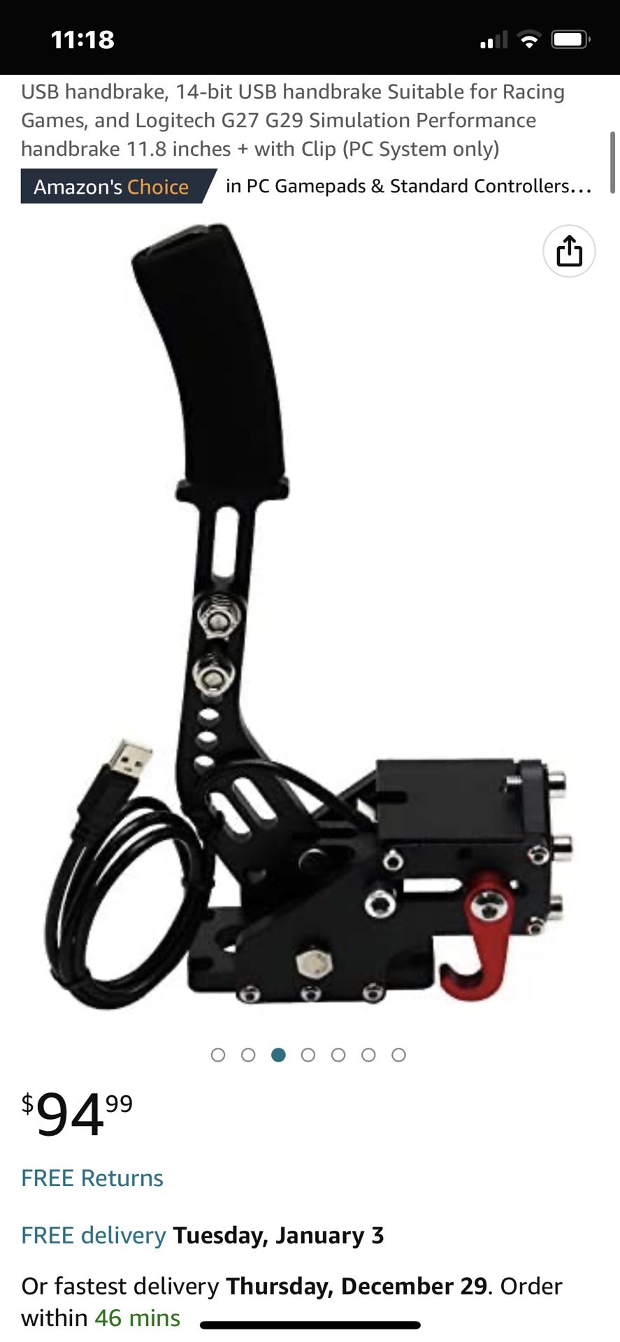 USB handbrake, 14-bit USB handbrake Suitable for Racing Games, and ...