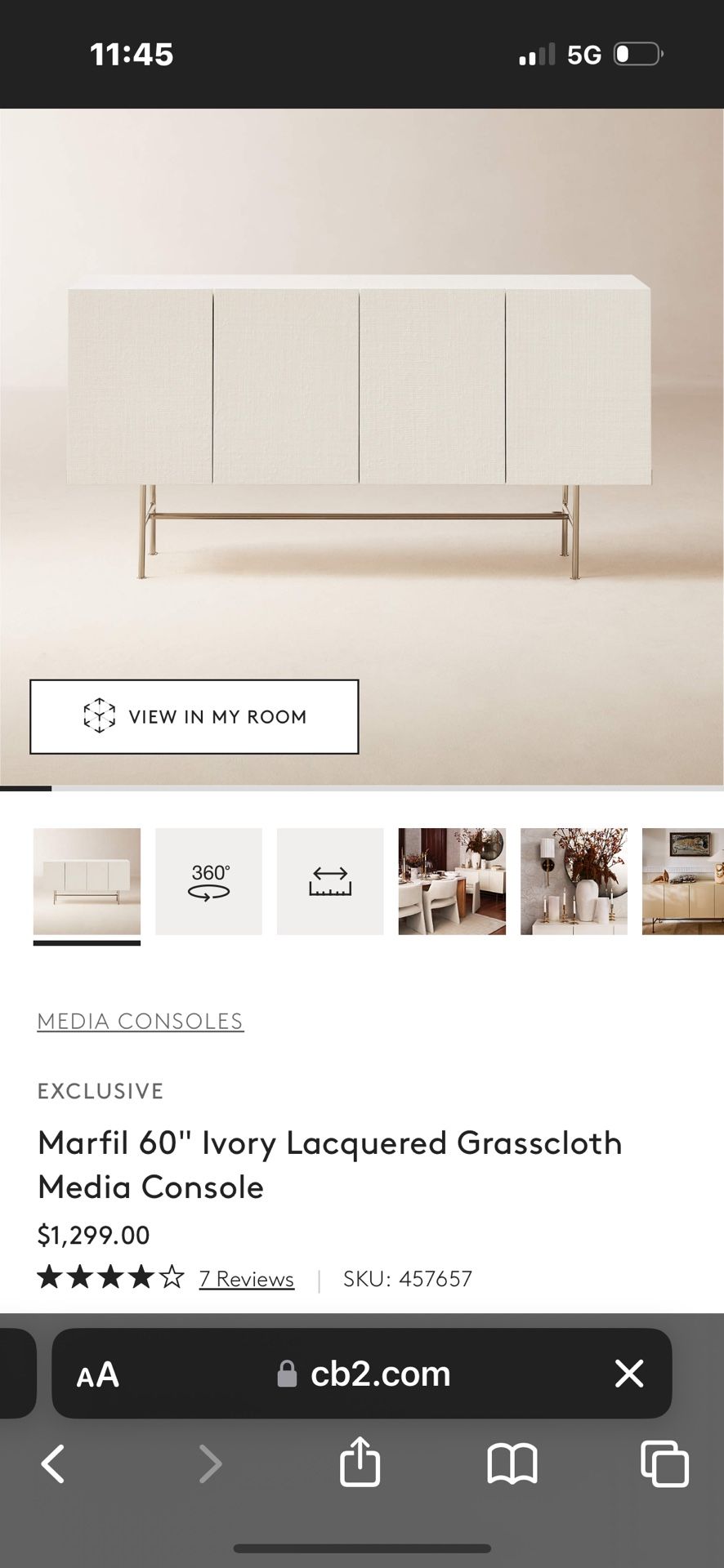 CB2 Media stand for Sale in Miami, FL - OfferUp