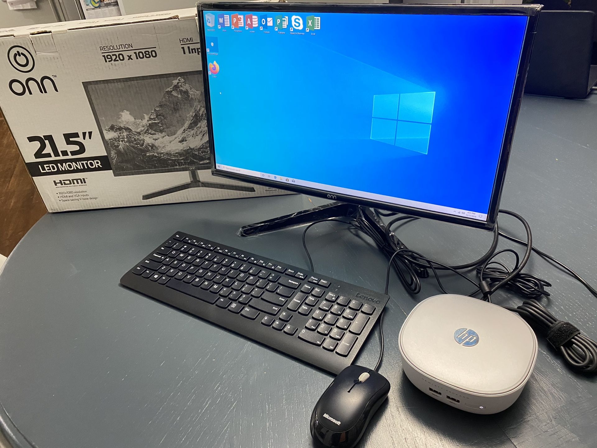 Hp mini 300 desktop PC Complete with Monitor Windows 10 Microsoft ...