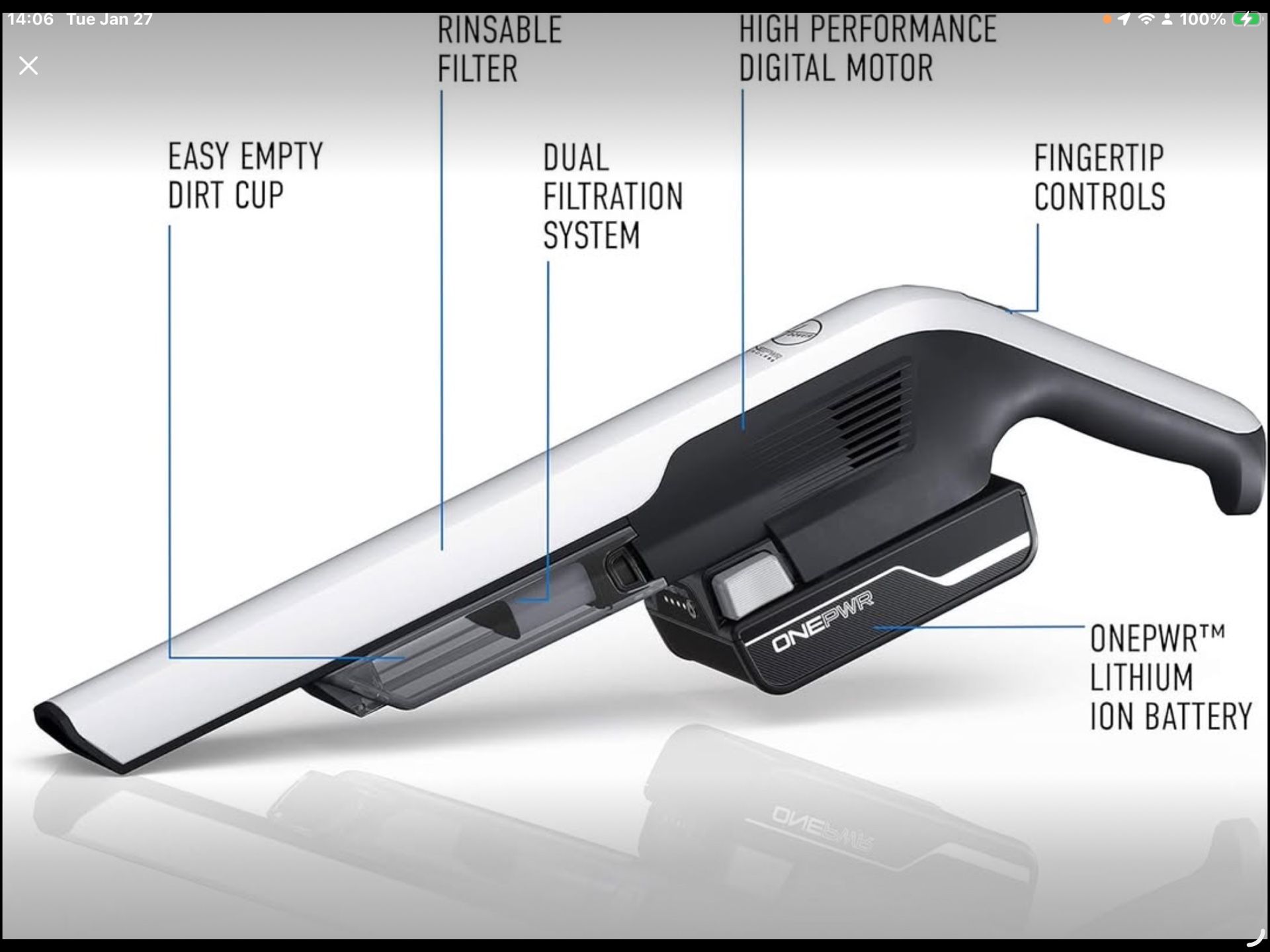 HOOVER ONEPWR Dust Chaser Cordless Handheld Vacuum Cleaner for Sale in ...