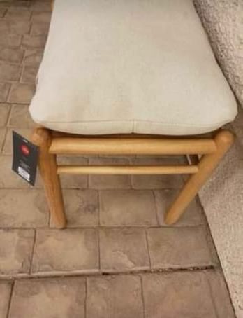 Emery Wood and Upholstered Bench with Straps Natural Threshold designed with Studio McGee Ottomans