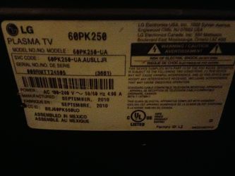 LG Plasma 60 Inch TV for Sale in Tulare, CA - OfferUp