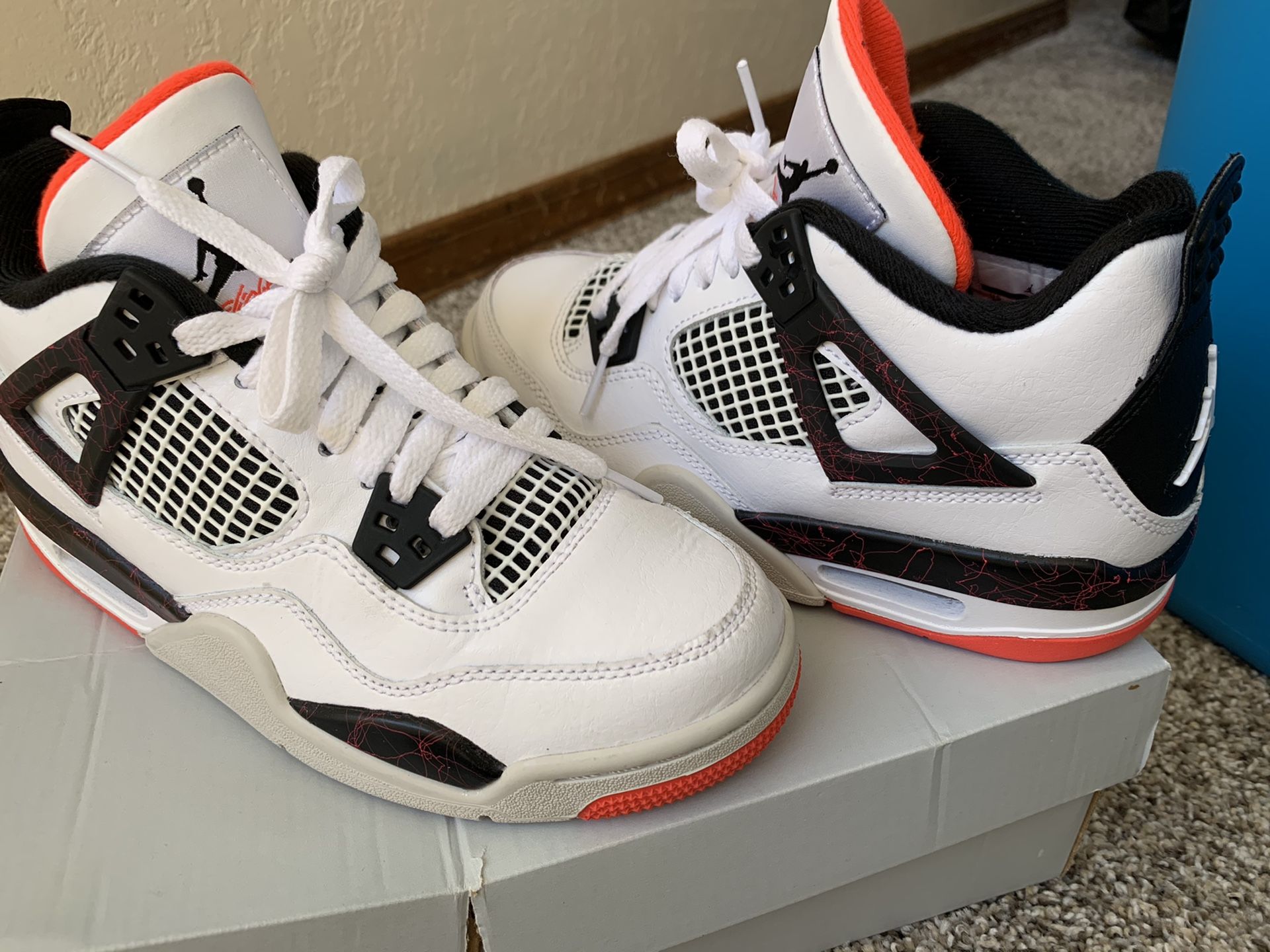 JORDAN Air Jordan 4 Retro sneakers JORDAN 308497116 WHITE/BLACK-BRIGHT ...