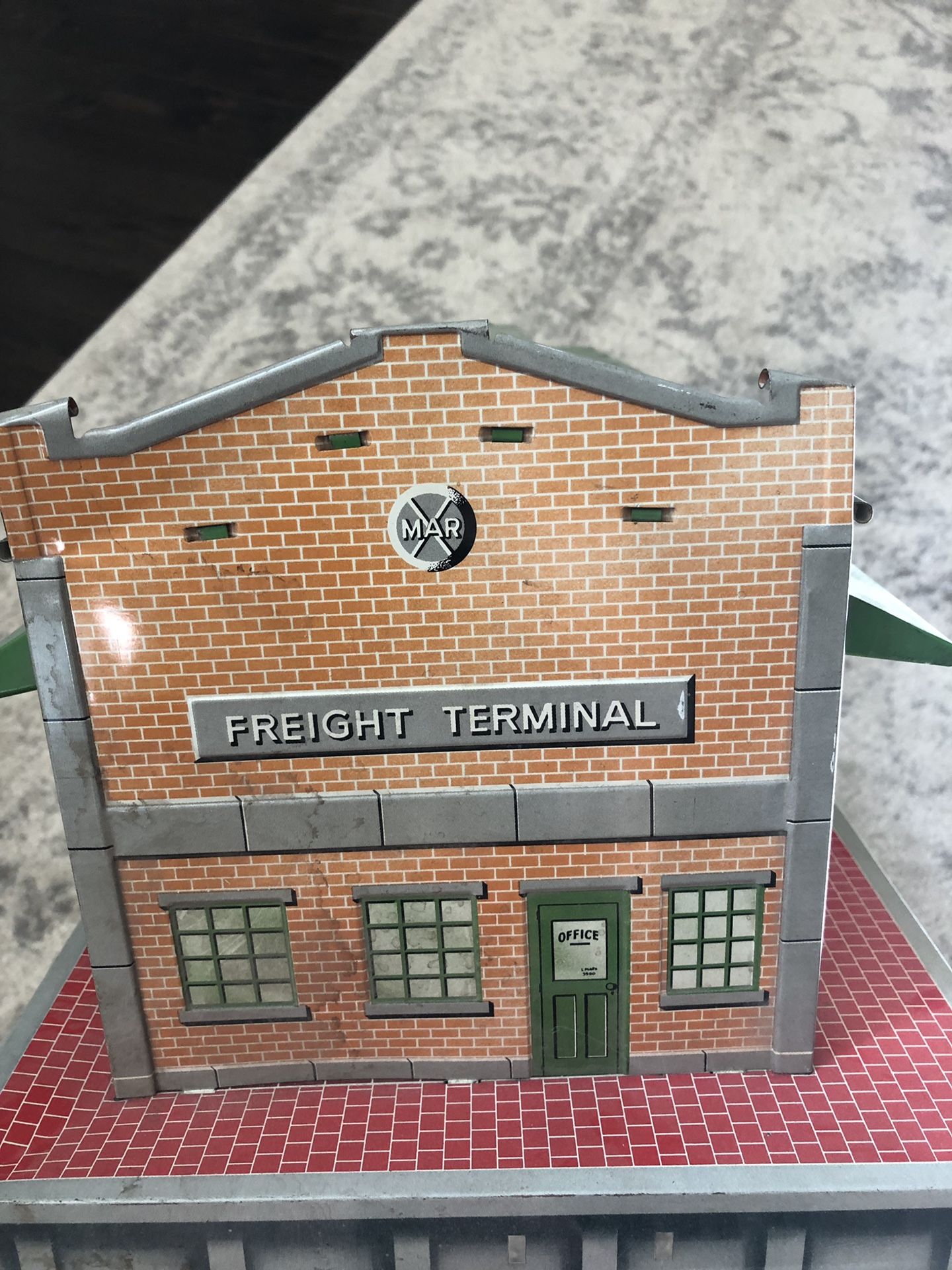 Vintage Marx Freight Terminal Tin Litho Train Station Toy Building ...