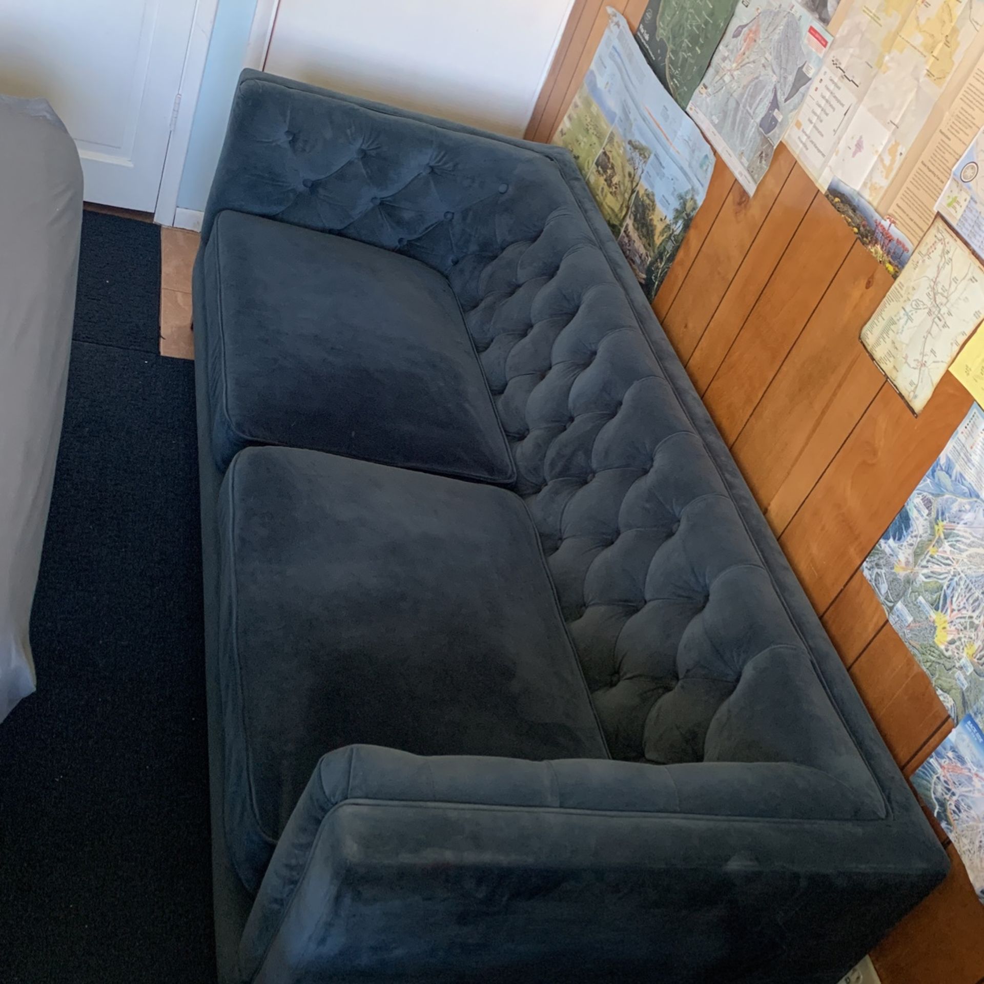 Blue Soft Felt Couch for Sale in San Luis Obispo, CA - OfferUp
