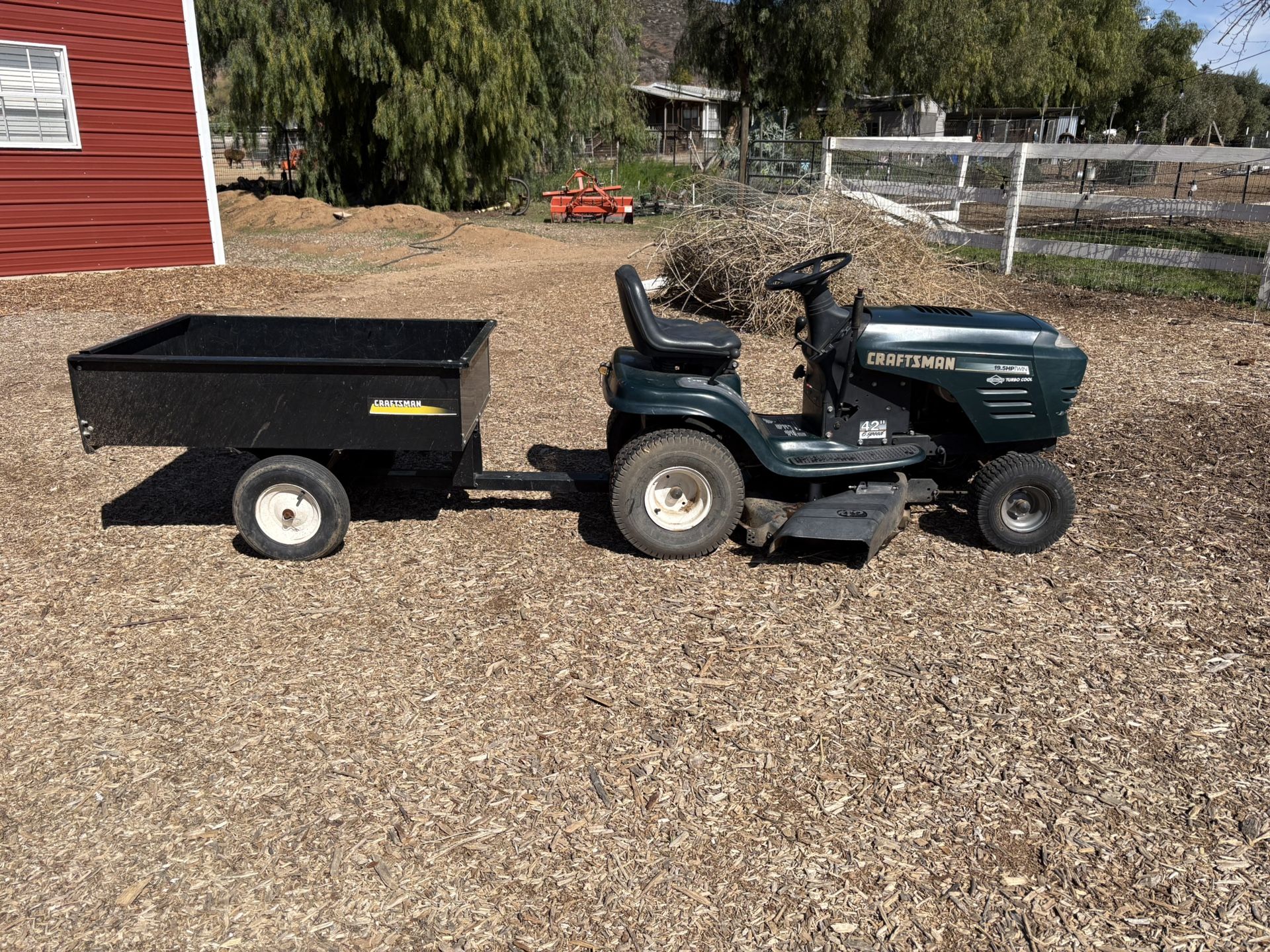 Craftsman 19.5HP Riding Mower And Trailer for Sale in Winchester, CA ...