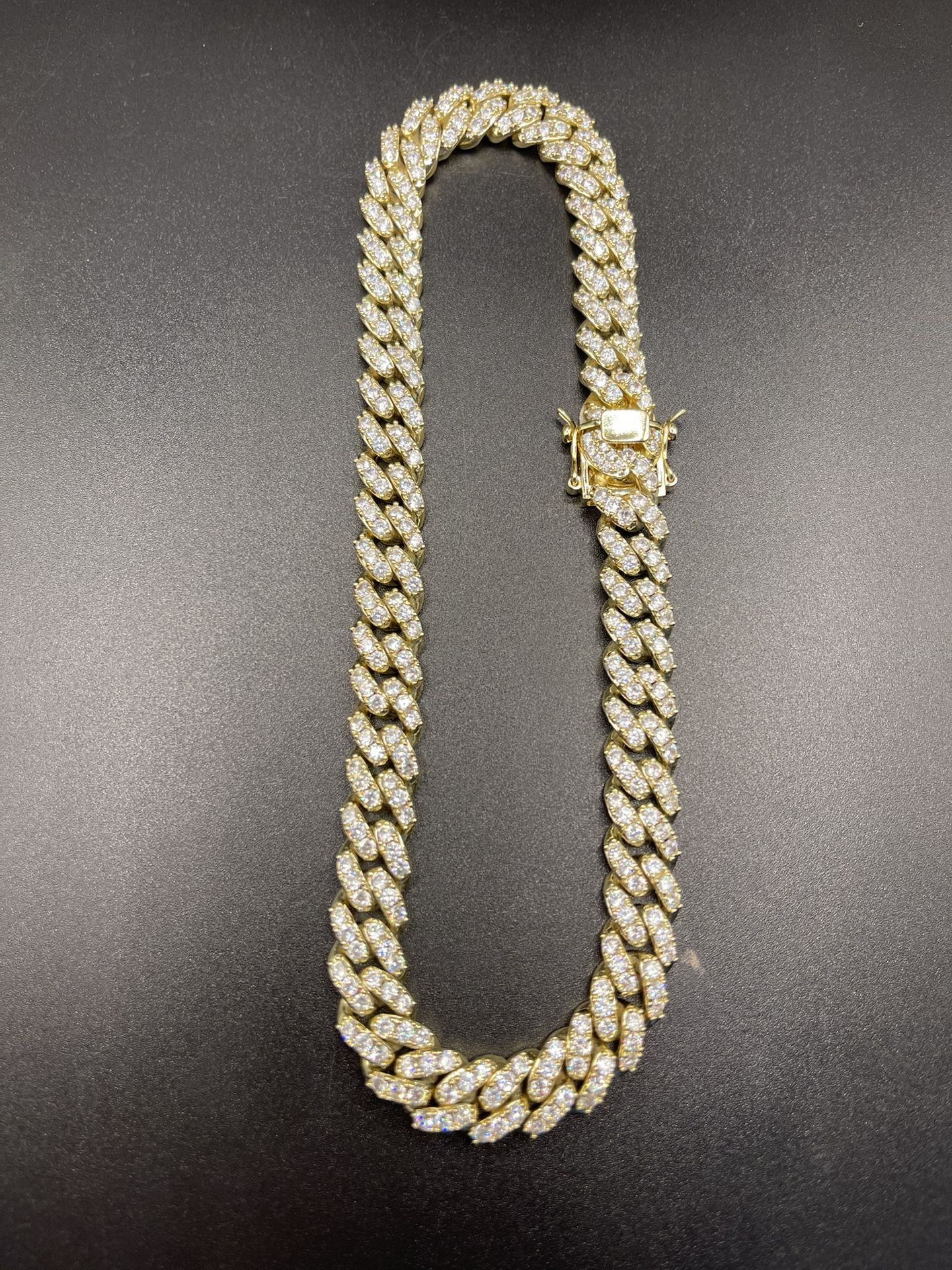Cuban Ice Link Chain Brass Over Gold for Sale in Bronx, NY - OfferUp