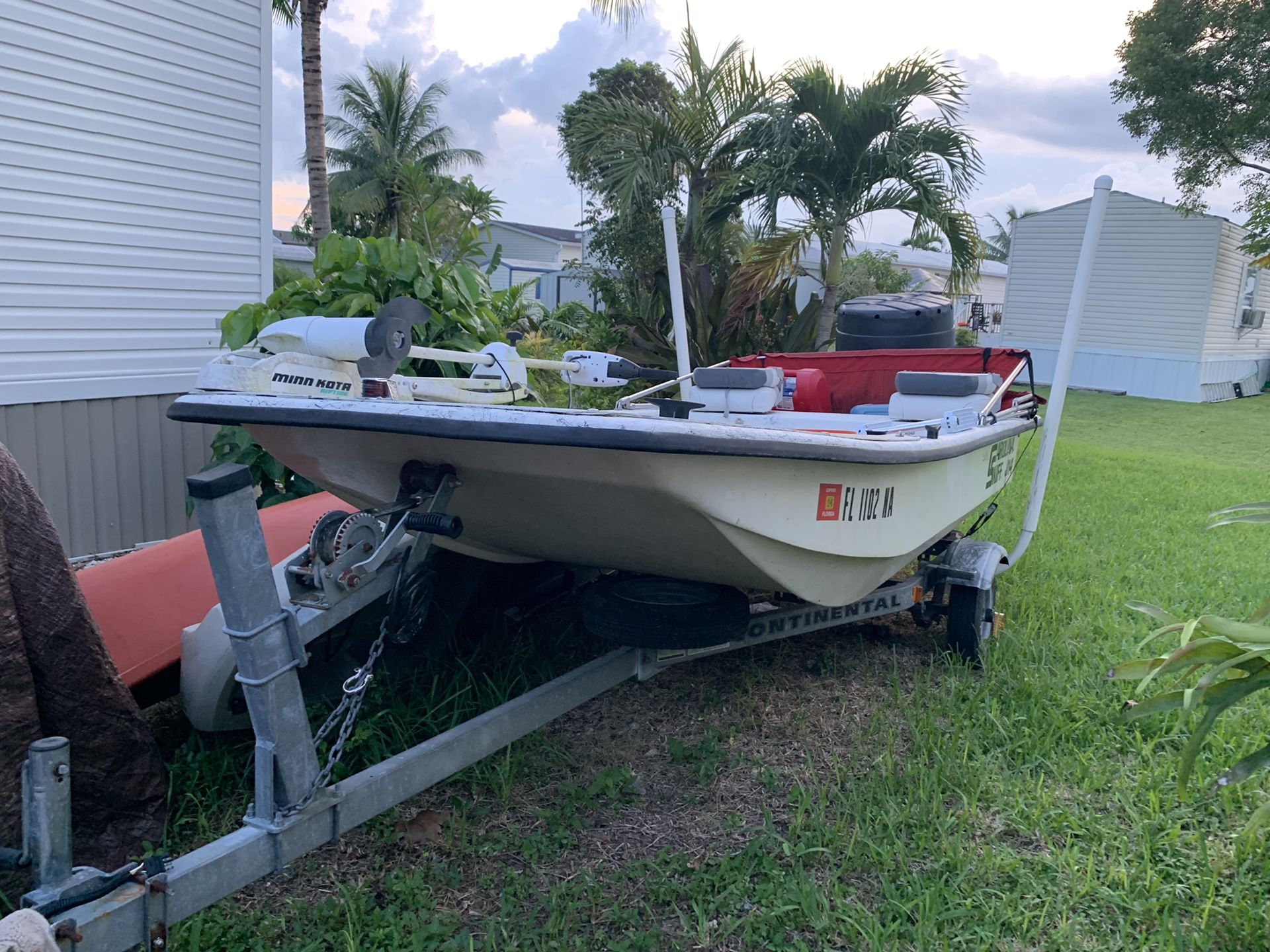 2006 Carolina Skiff J14 with Trailer lowhours on the 25 HP johnson engine for Sale in Flamingo ...