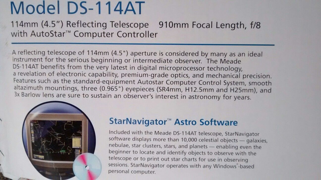 Meade DS-114 Telescope for Sale in Round Lake Heights, IL - OfferUp