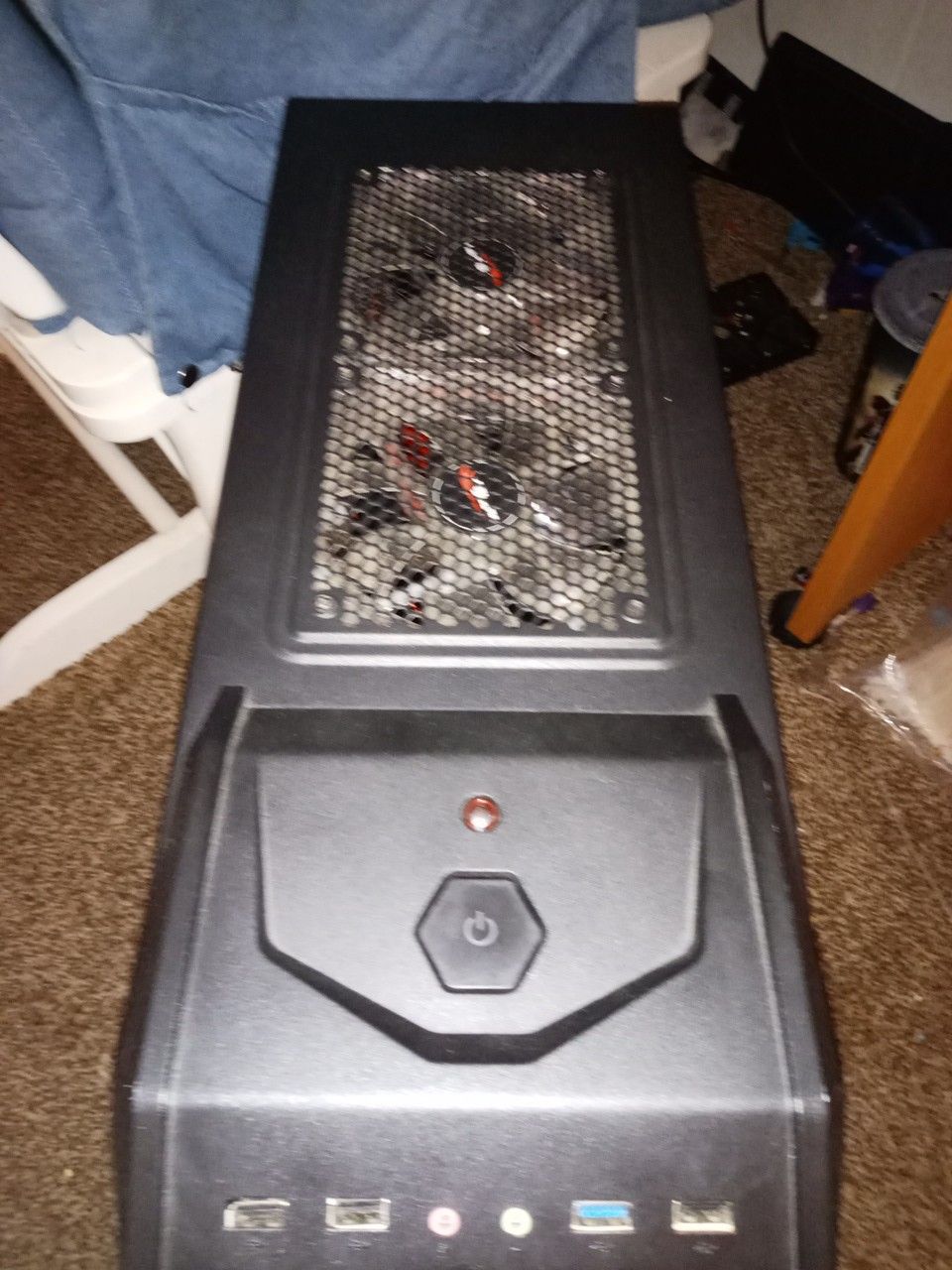 Gaming atx PC case blue led fans with drive slots and DVD slots for ...