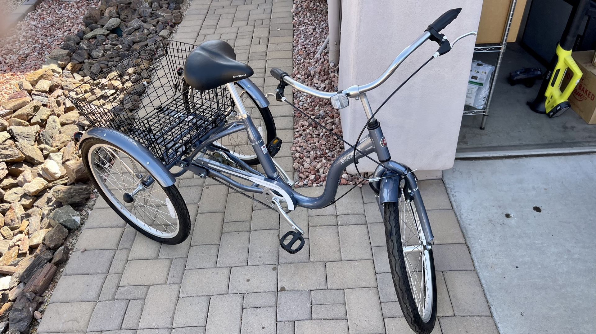 Schwinn Meridian Adult Tricycle Bike, Three Wheel Cruiser, 24-Inch ...