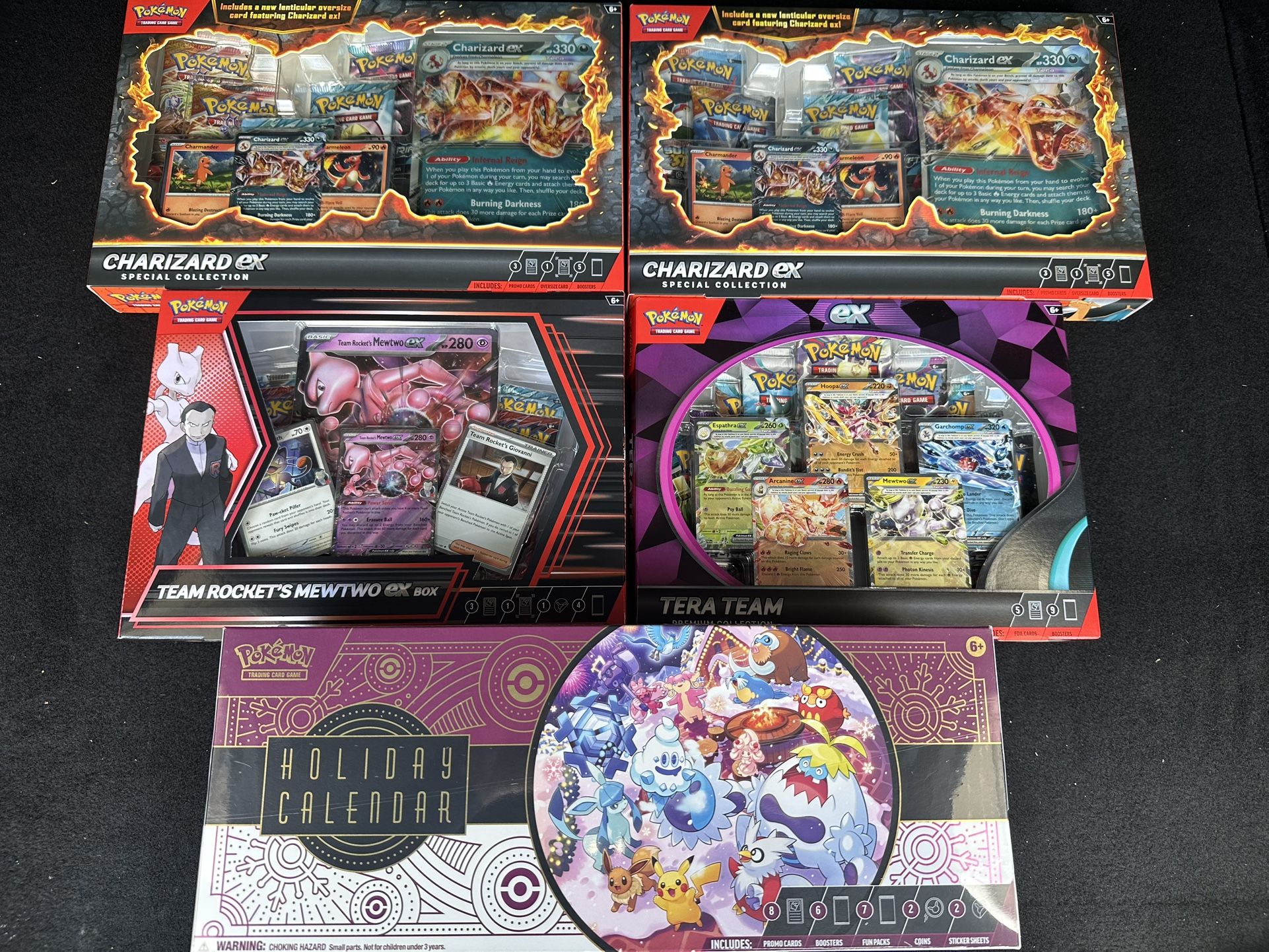 Pokemon Cards Charizard Tera Team Team Rocket Mewtwo Holiday Calendar ...