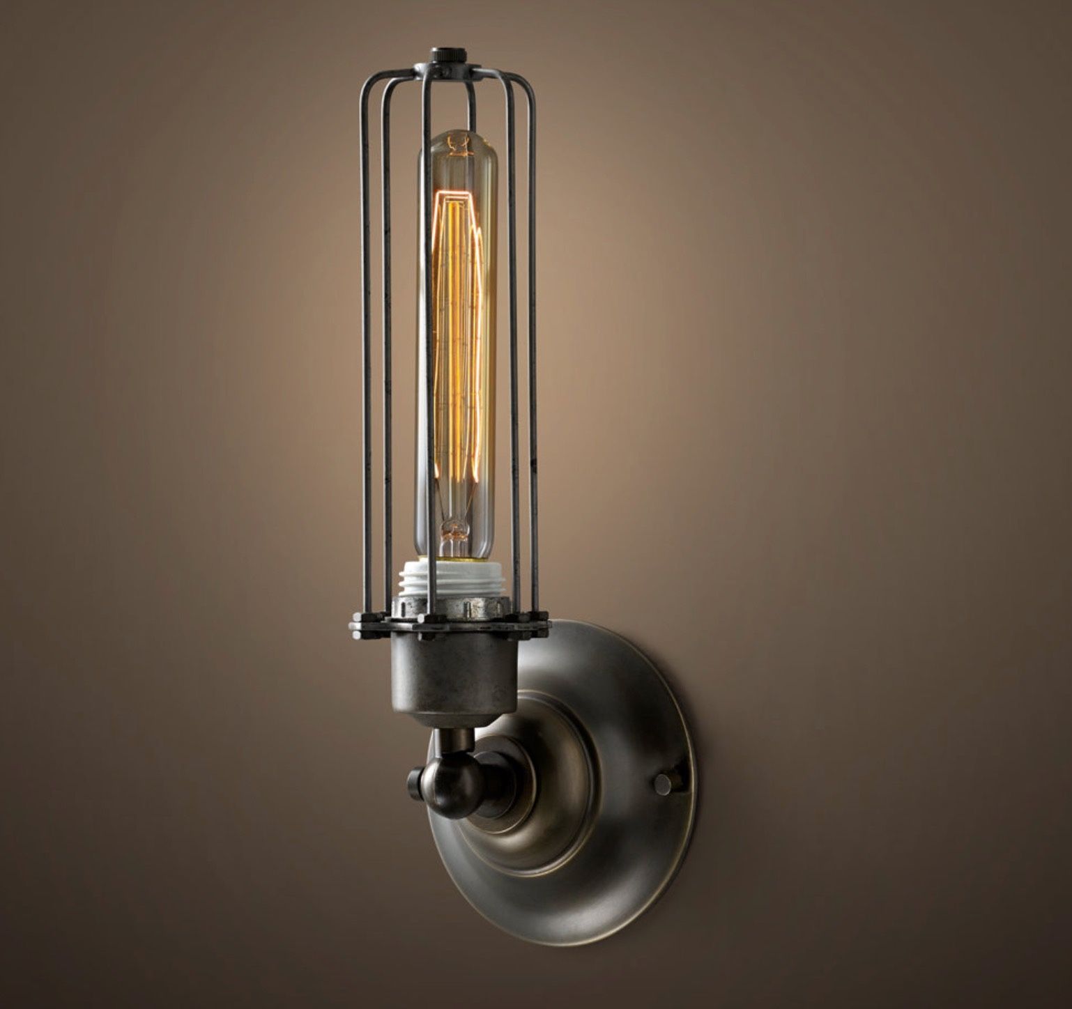 Restoration Hardware Edison Caged Sconces - Bundle Of 3 - With Edison ...