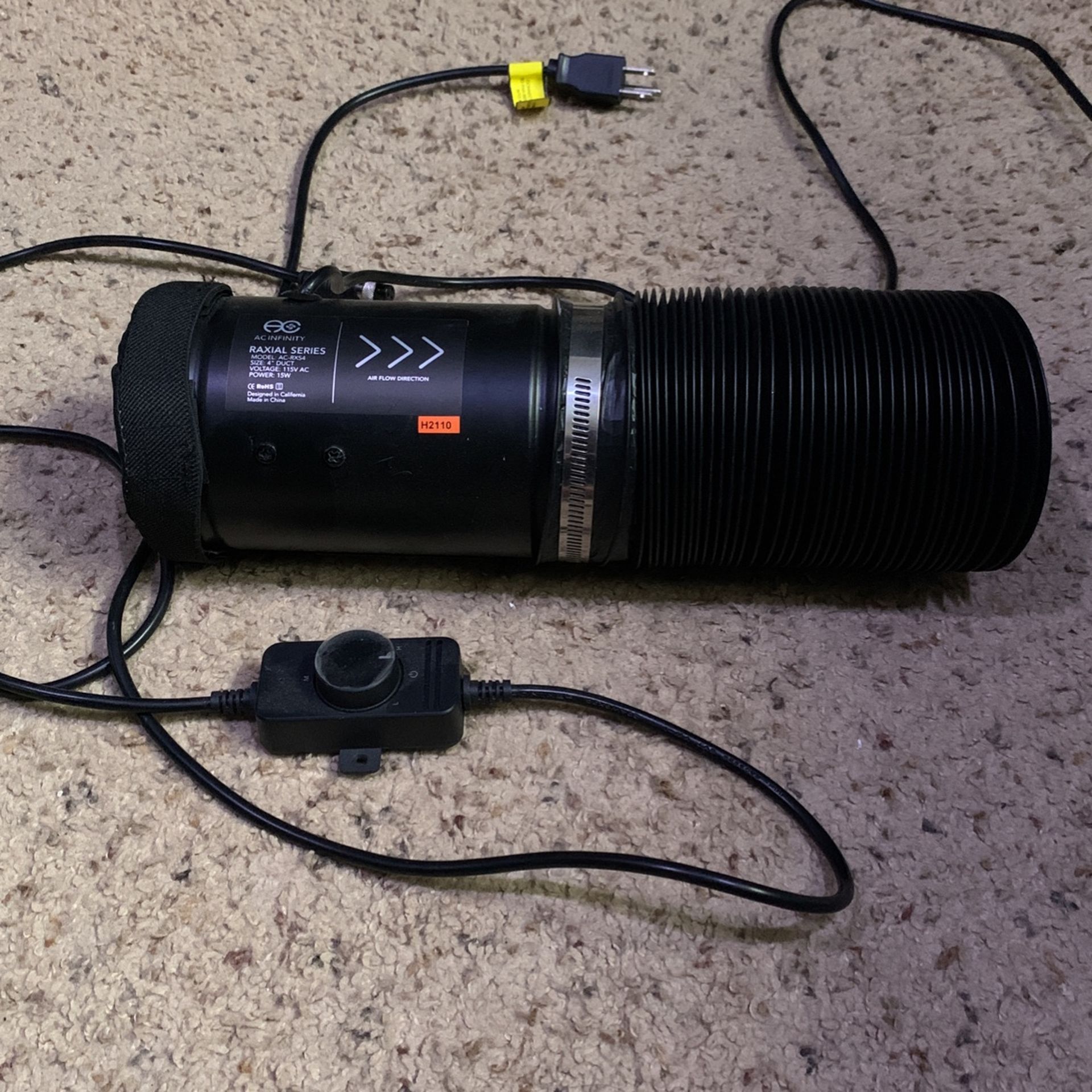 AC Infinity RAXIAL S4, Inline Booster Duct Fan 4” with Speed Controller ...