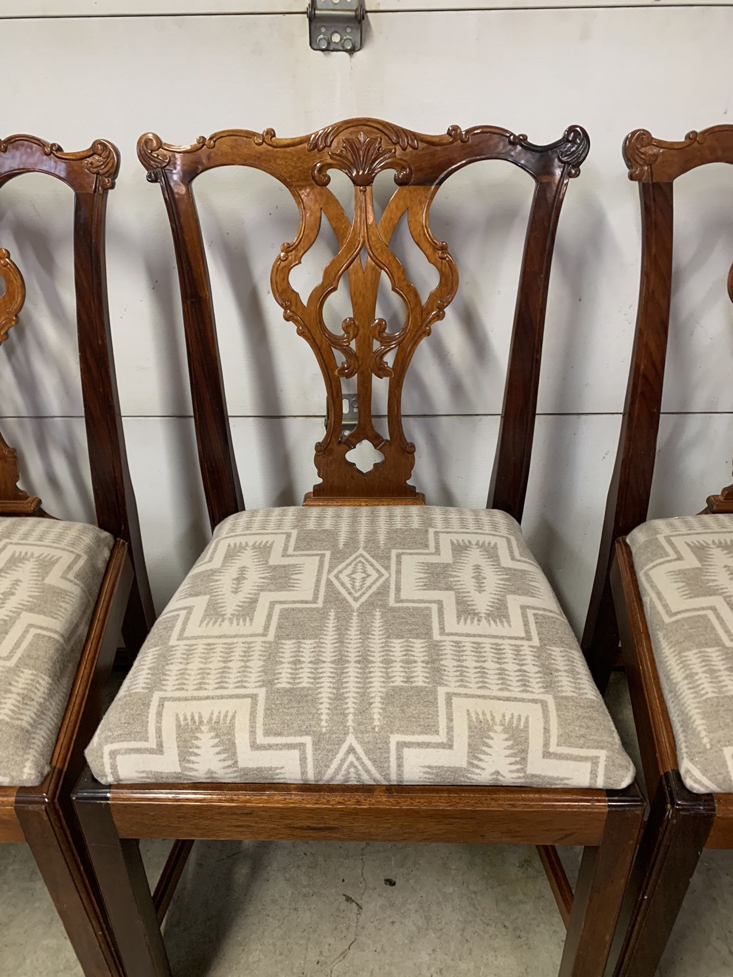 Pendleton Fabric Reupholstered Dining Room Chair Set for Sale in ...