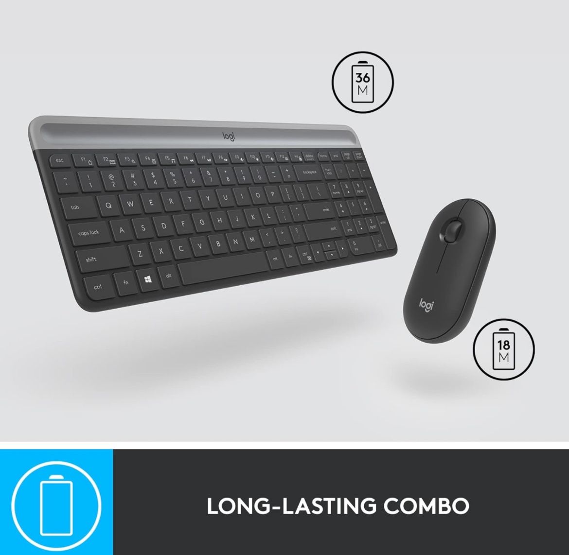 Logitech K470 Slim Wireless Keyboard and Mouse Combo for Sale in ...