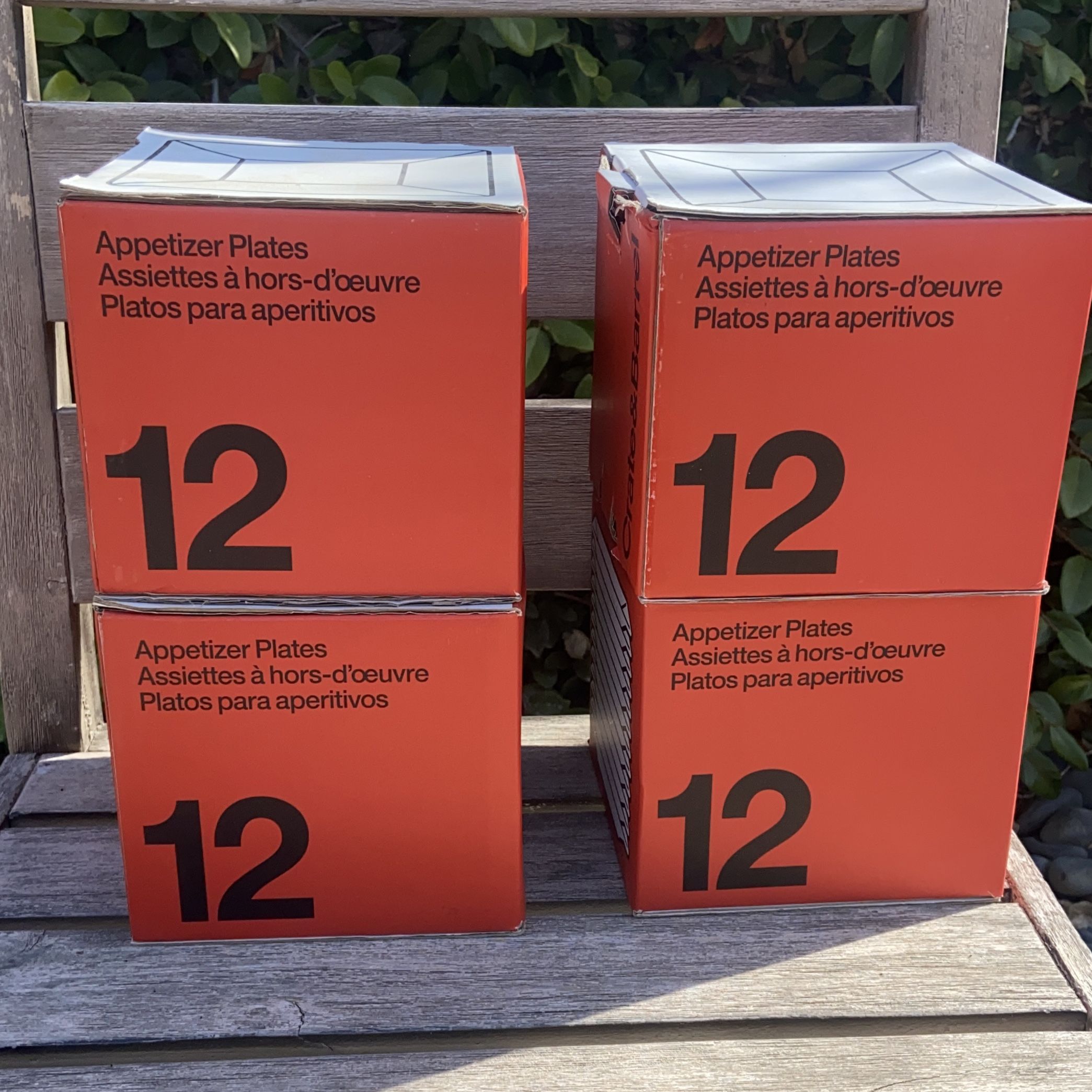 4 Boxes of crate and barrel Appetizer Plates Sets for Sale in San Diego ...