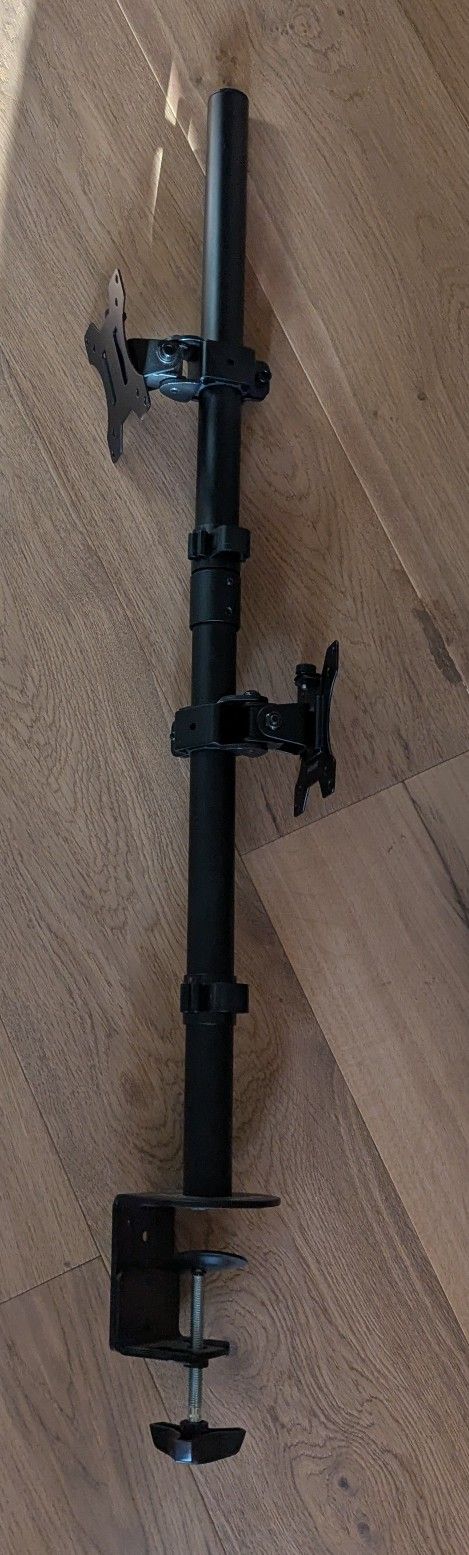 VIVO Dual Vertically Stacked Monitor Desk Mount, Extra Tall Adjustable ...