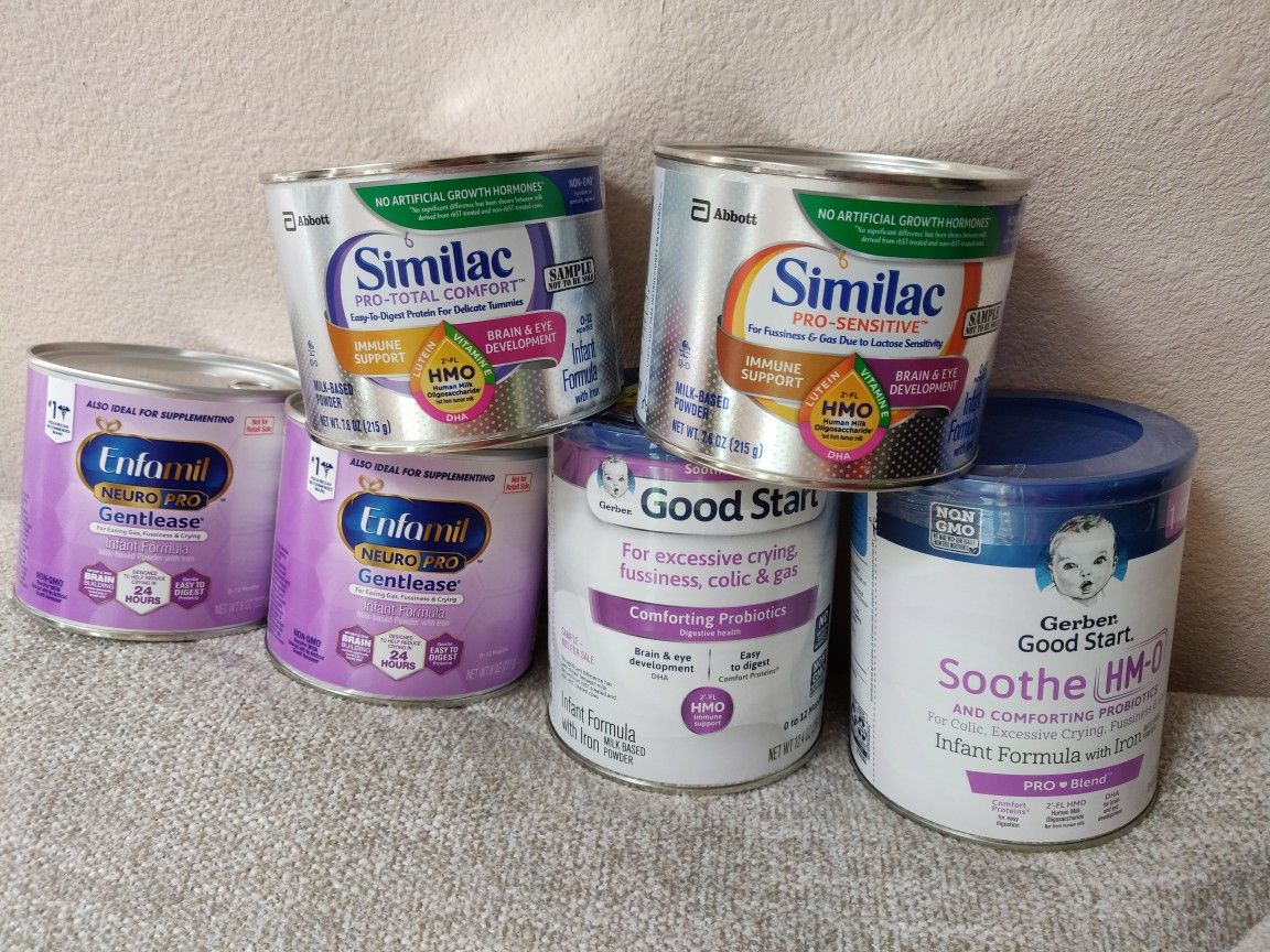 Infant formula - Enfamil Gentlease, Similac Pro-Sensitive, Pro-Total ...